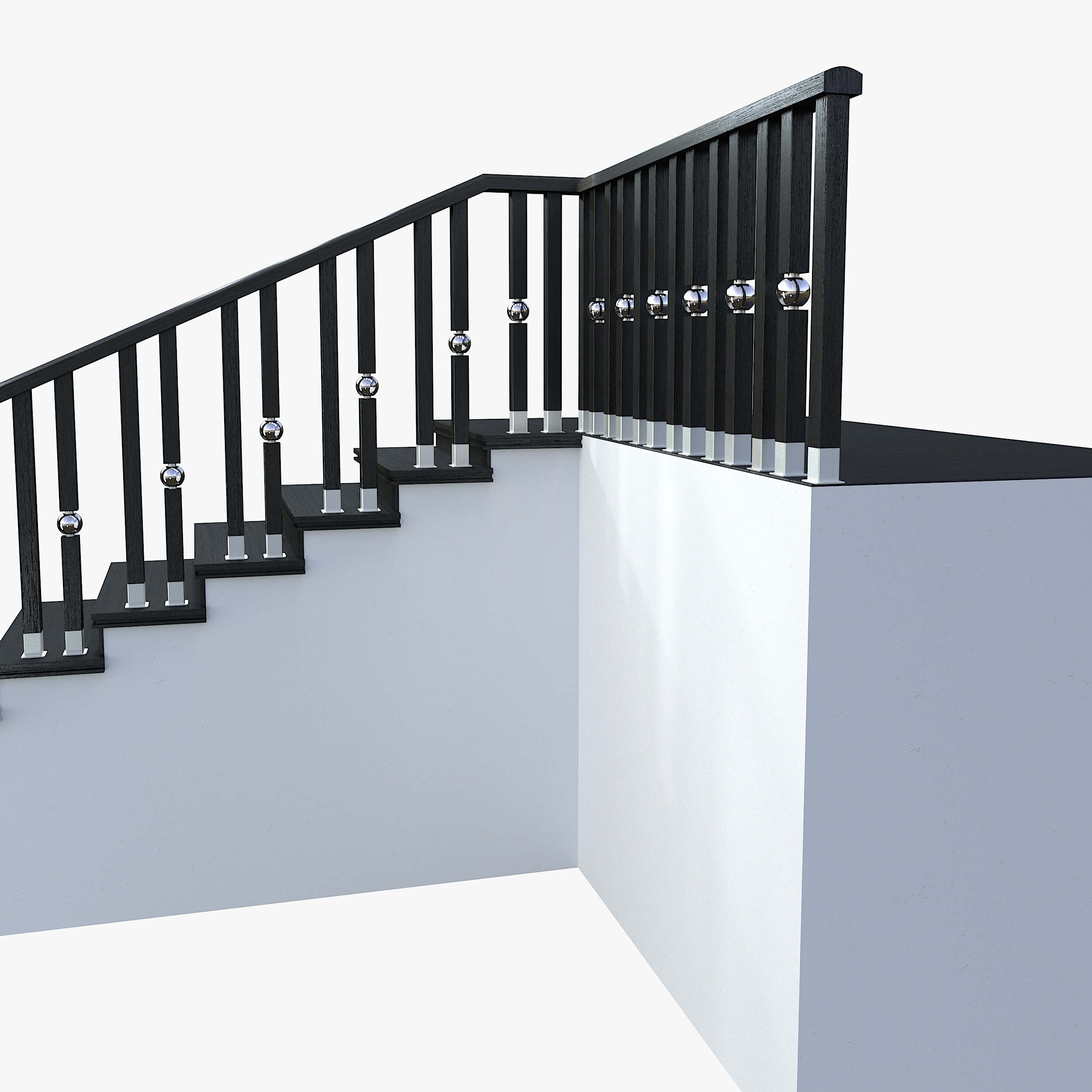 Stairs Black Wood - 3D Model by Artdeco 3d