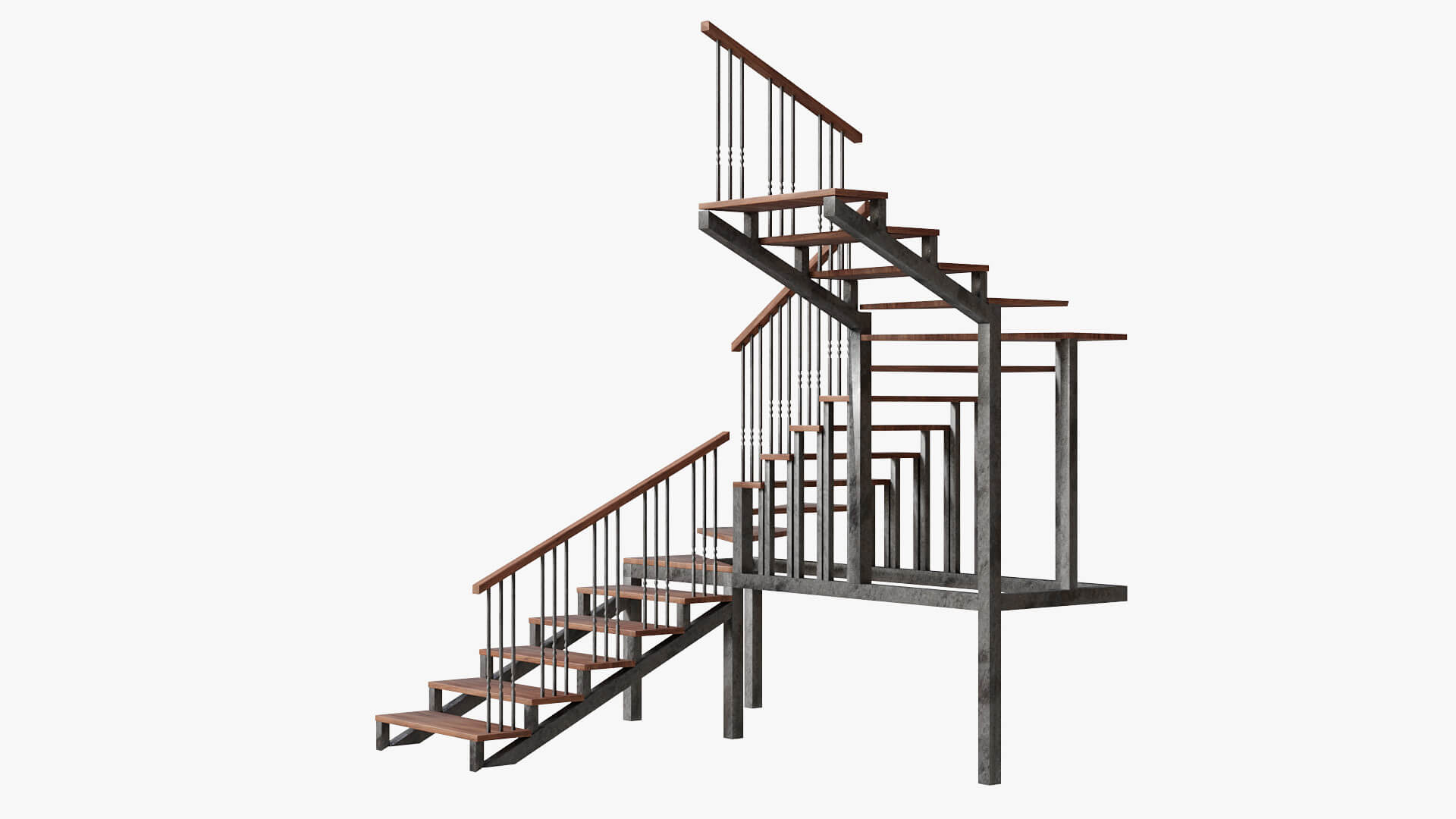 Stairs Modern Metal - 3D Model by Artdeco 3d