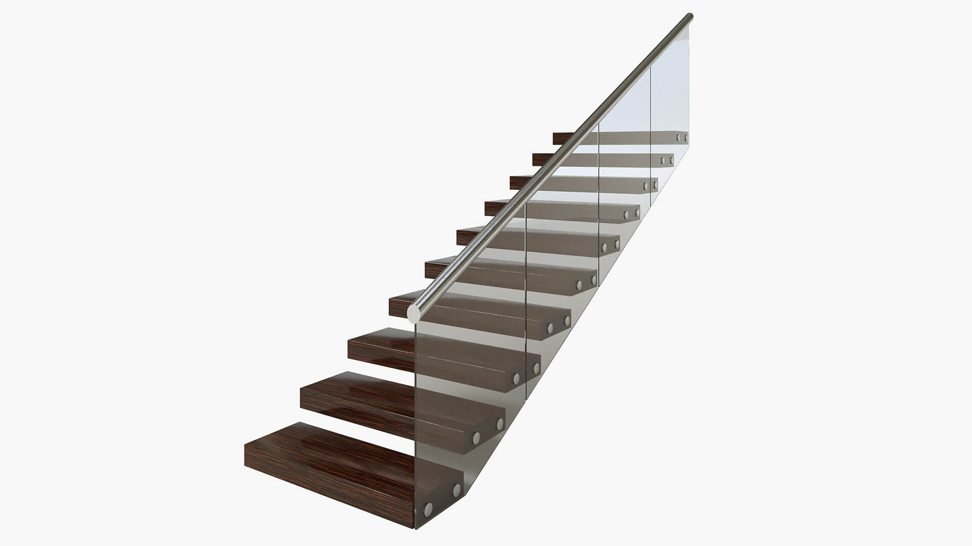 Stairs With Glass Railings - 3D Model by Artdeco 3d