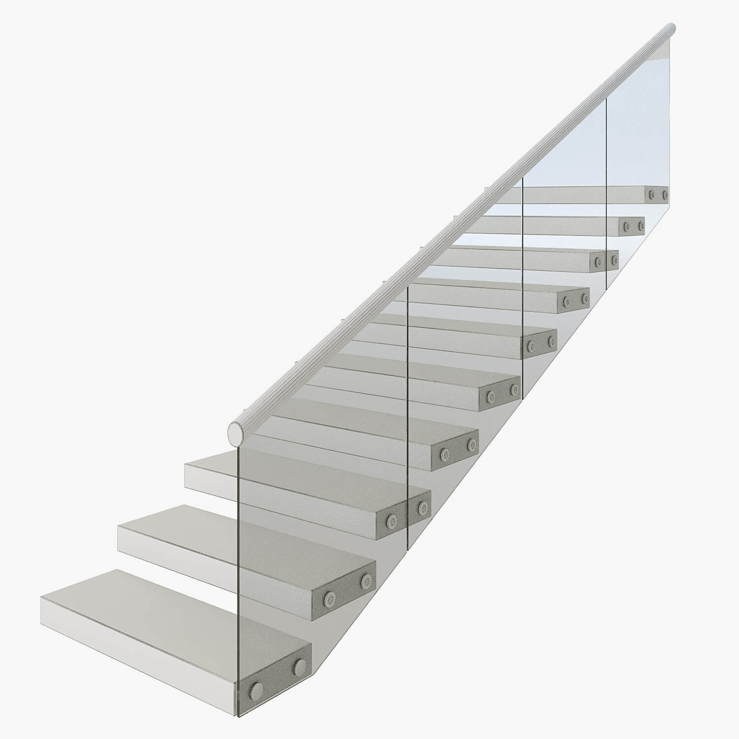 Stairs With Glass Railings - 3D Model by Artdeco 3d