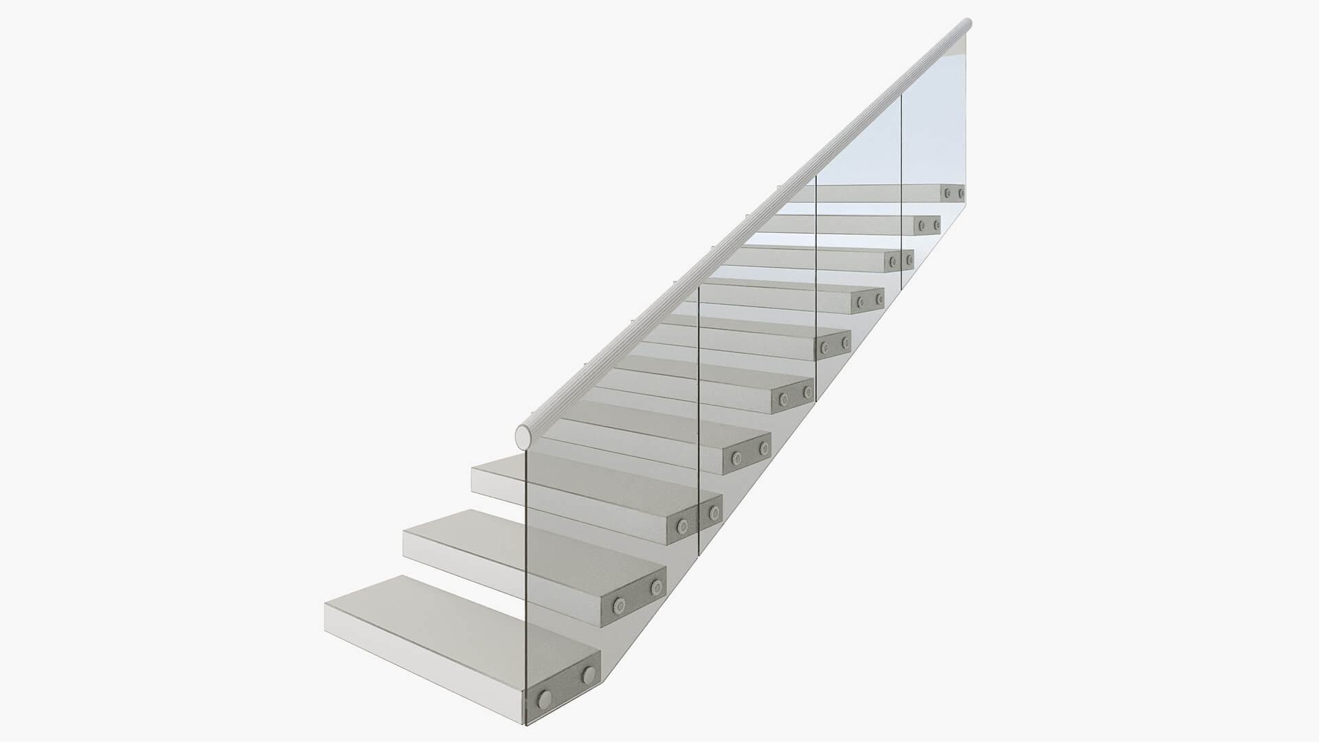 Stairs With Glass Railings - 3D Model by Artdeco 3d