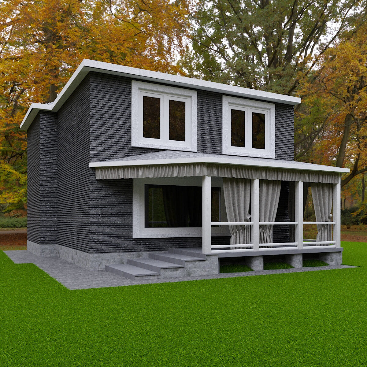 Terrace With Porch - 3D Model by Artdeco 3d