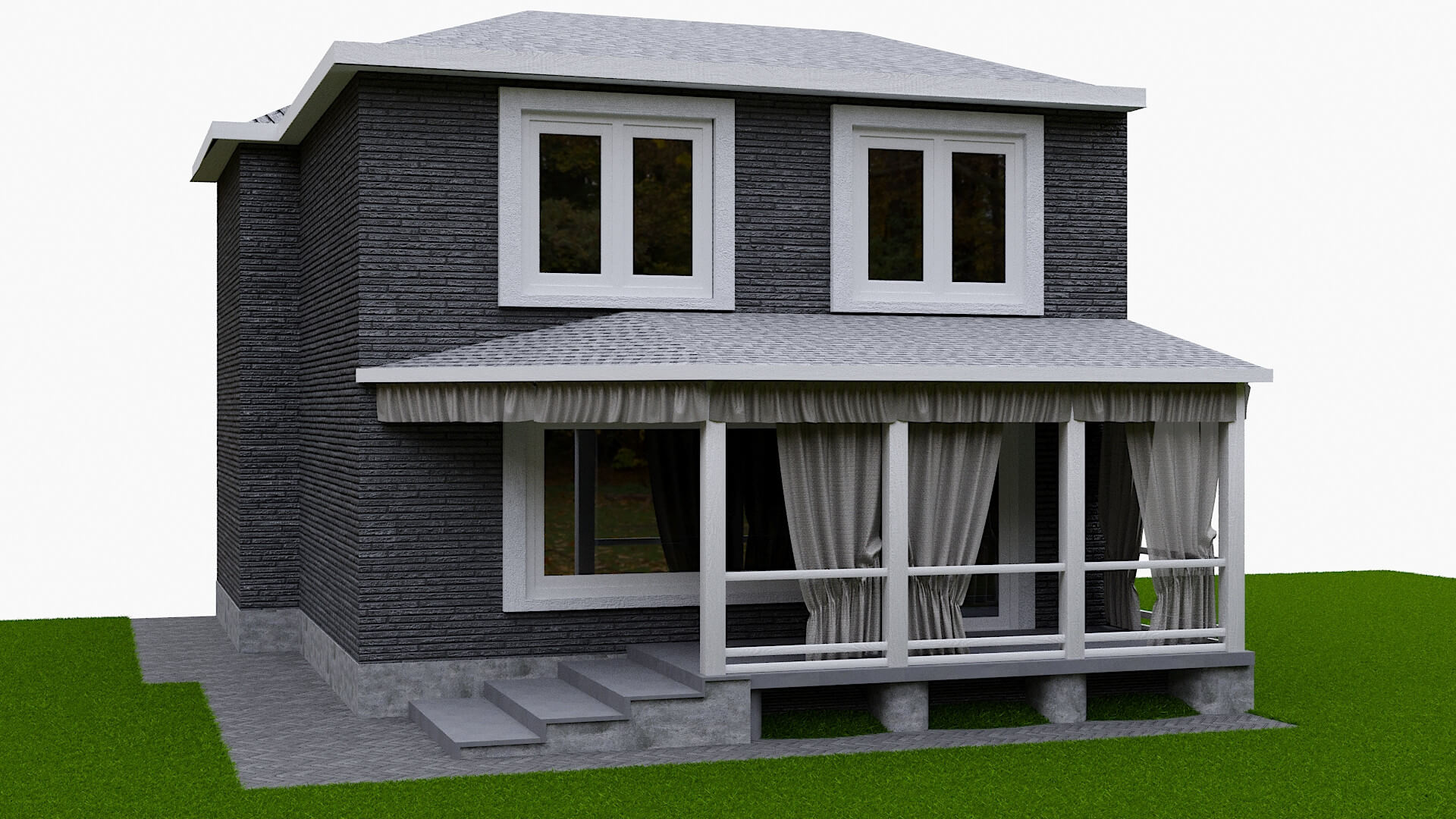 Terrace With Porch - 3D Model by Artdeco 3d