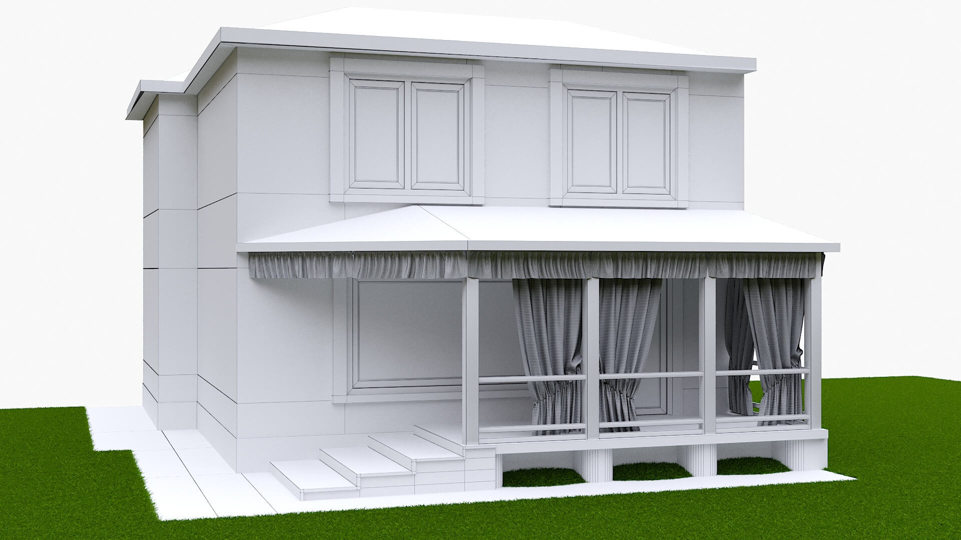 Terrace With Porch - 3D Model by Artdeco 3d