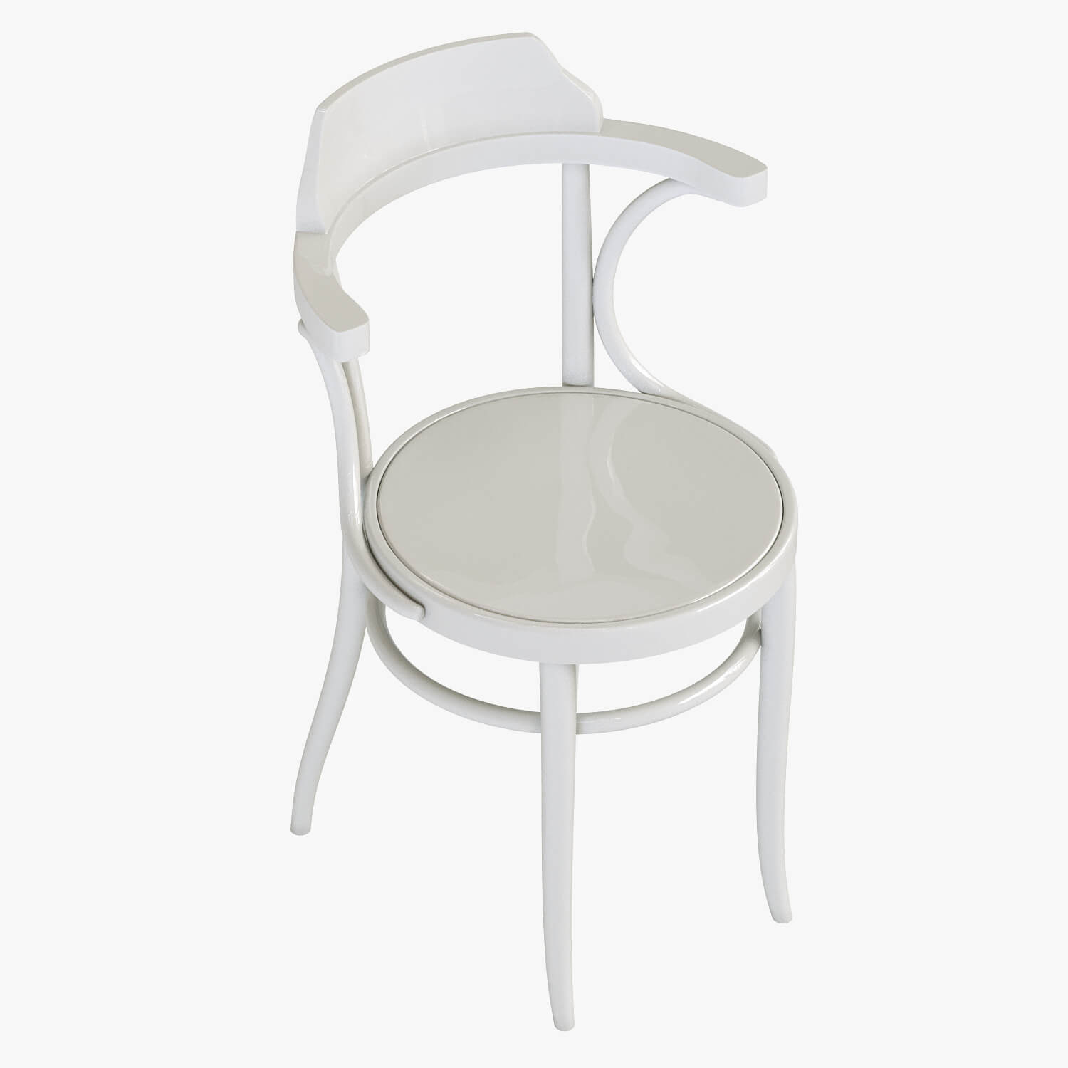 Viennese White Lacquer Chair 3D Model by Artdeco 3d