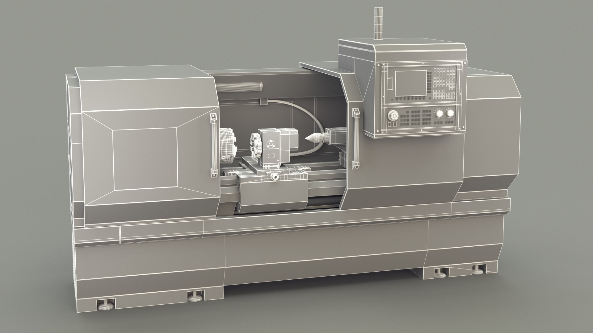 CNC Lathe Smtcl KE80 2000 - 3D Model by Artemcg