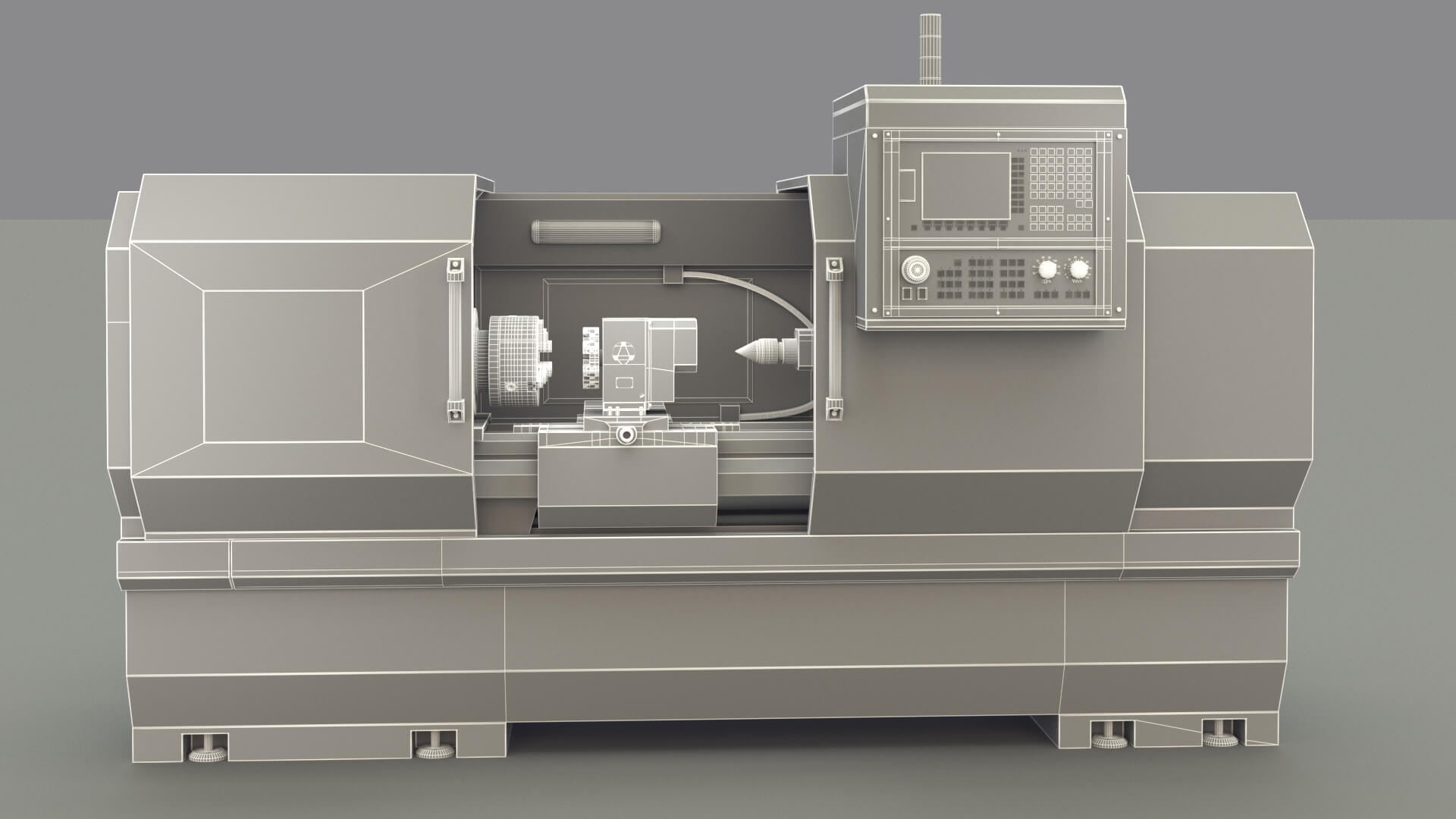 CNC Lathe Smtcl KE80 2000 - 3D Model by Artemcg