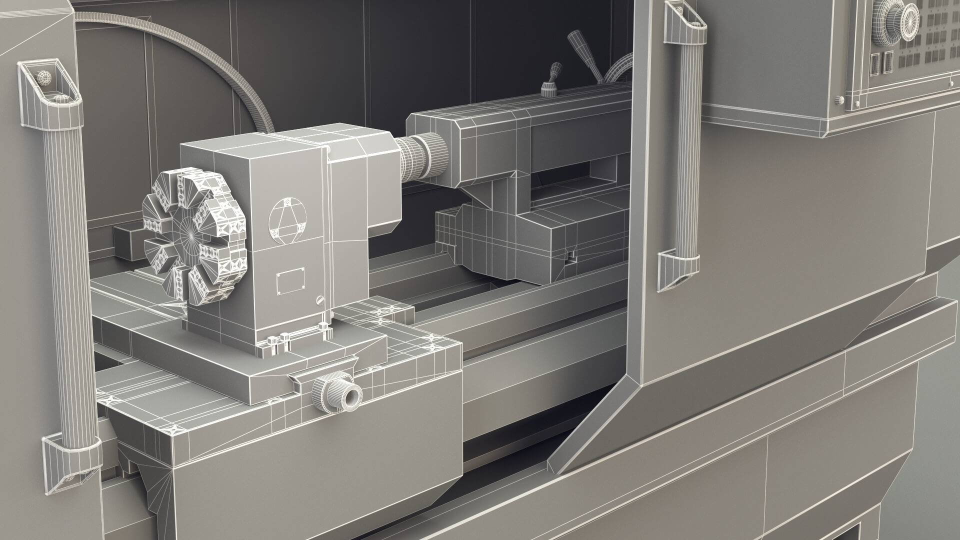 CNC Lathe Smtcl KE80 2000 - 3D Model by Artemcg