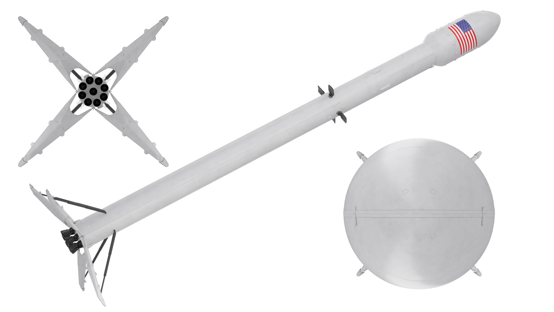 Space X Falcon Heavy Rocket - 3D Model by Artemcg