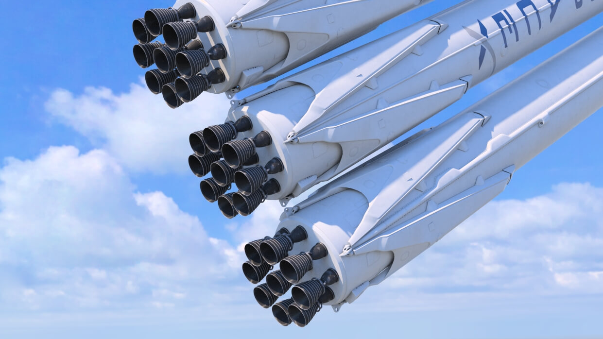 Space X Falcon Heavy Rocket - 3D Model by Artemcg