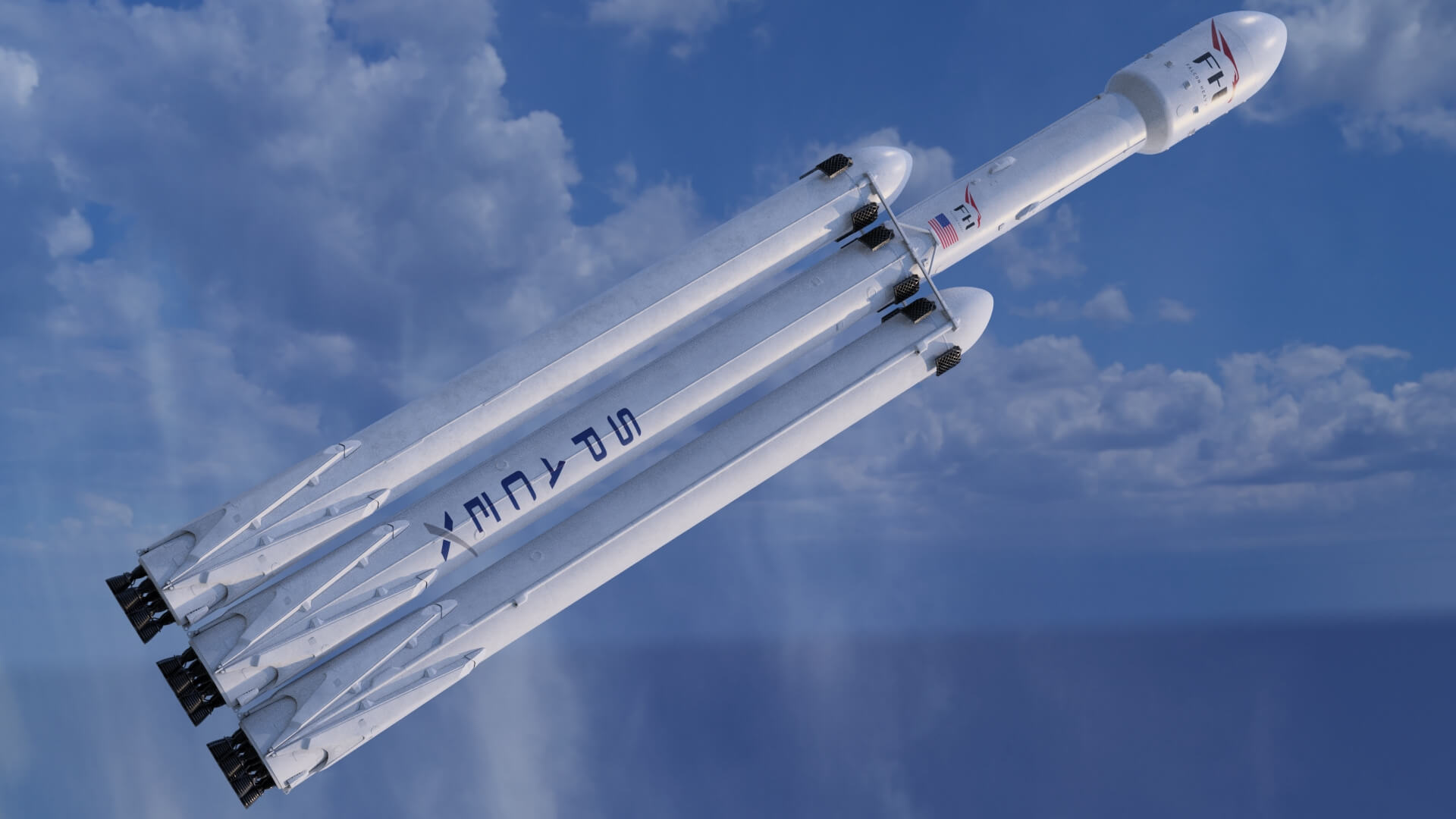 Space X Falcon Heavy Rocket - 3D Model by Artemcg