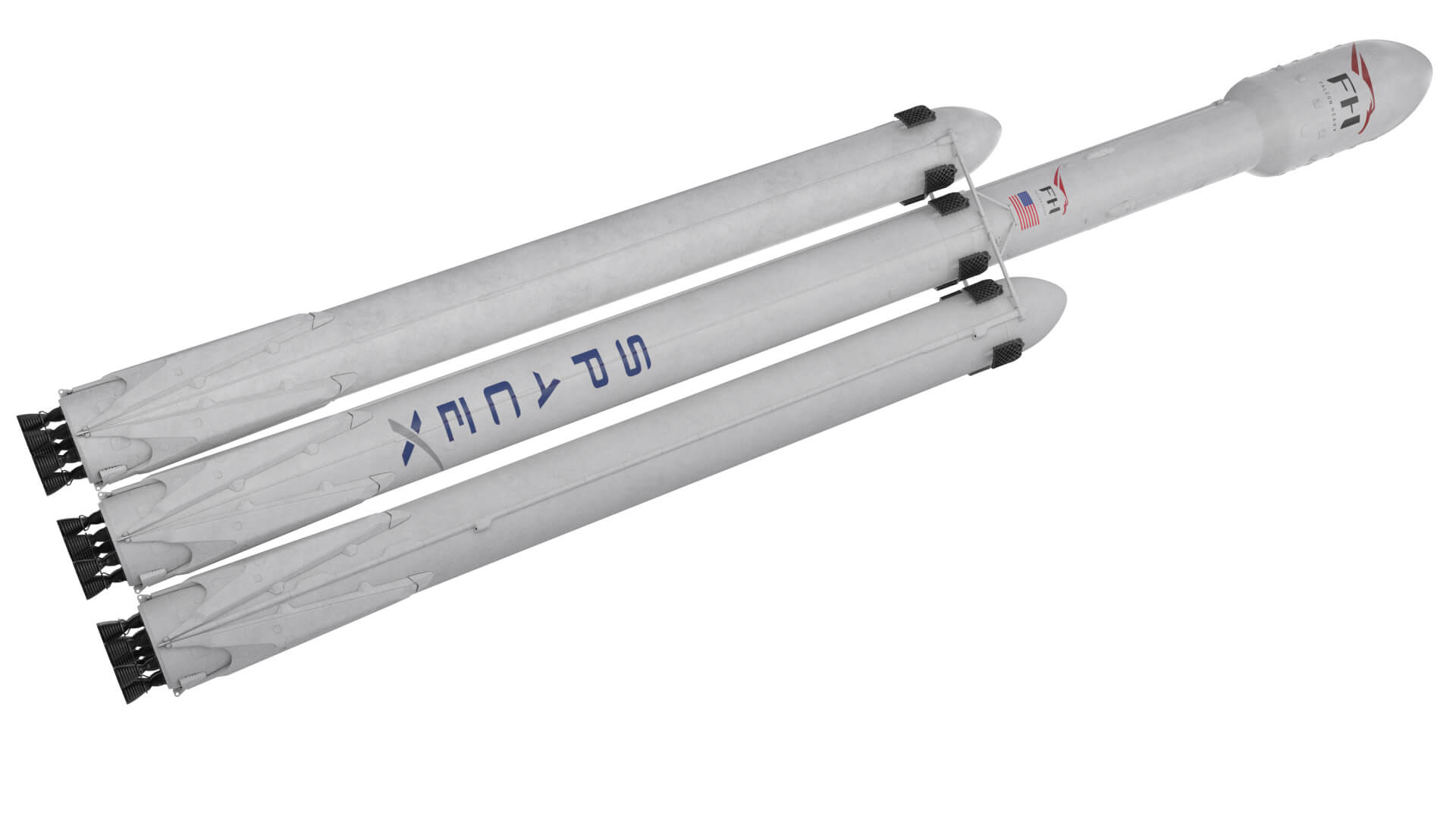 Space X Falcon Heavy Rocket - 3D Model by Artemcg