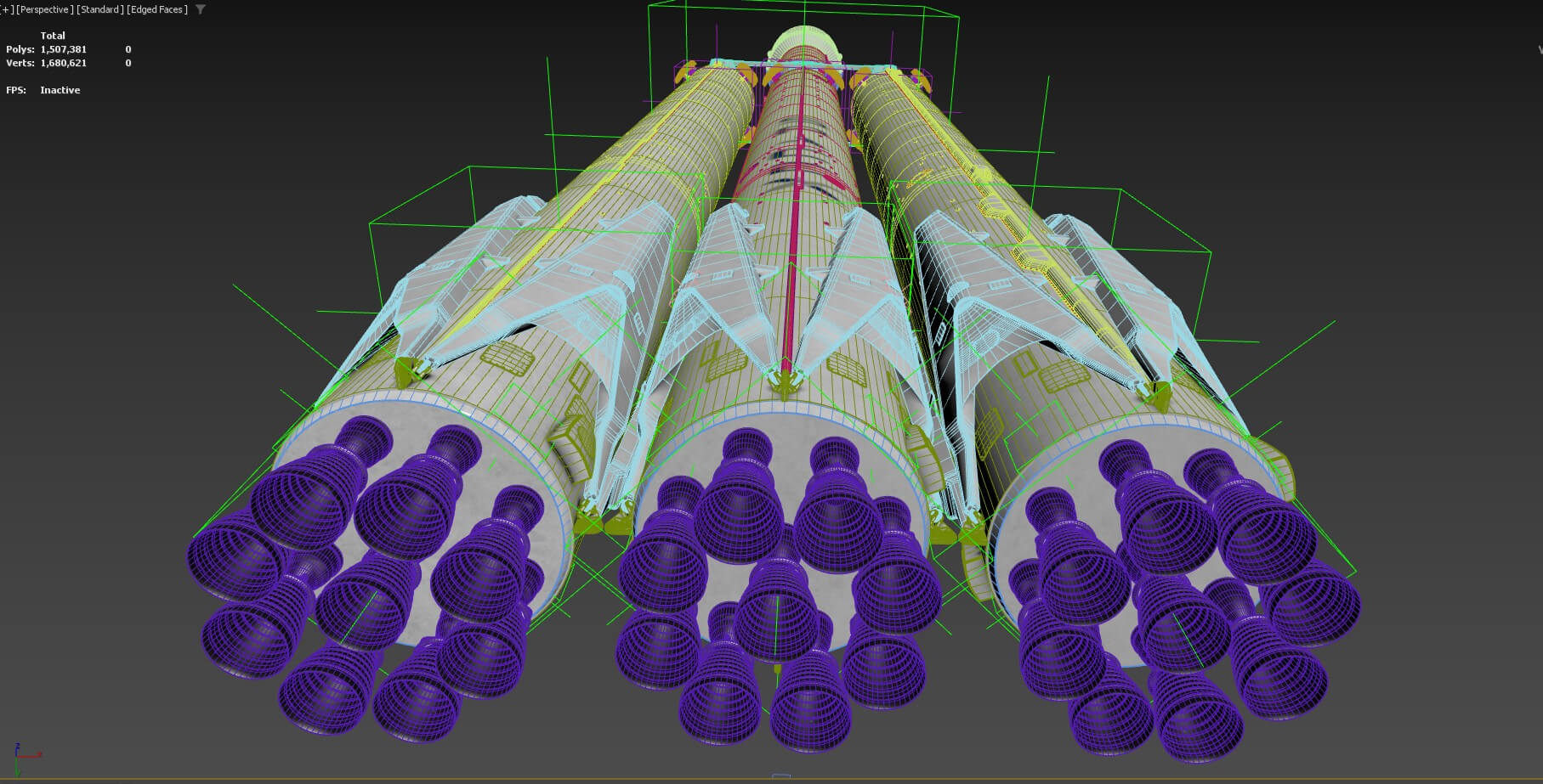 Space X Falcon Heavy Rocket - 3D Model by Artemcg