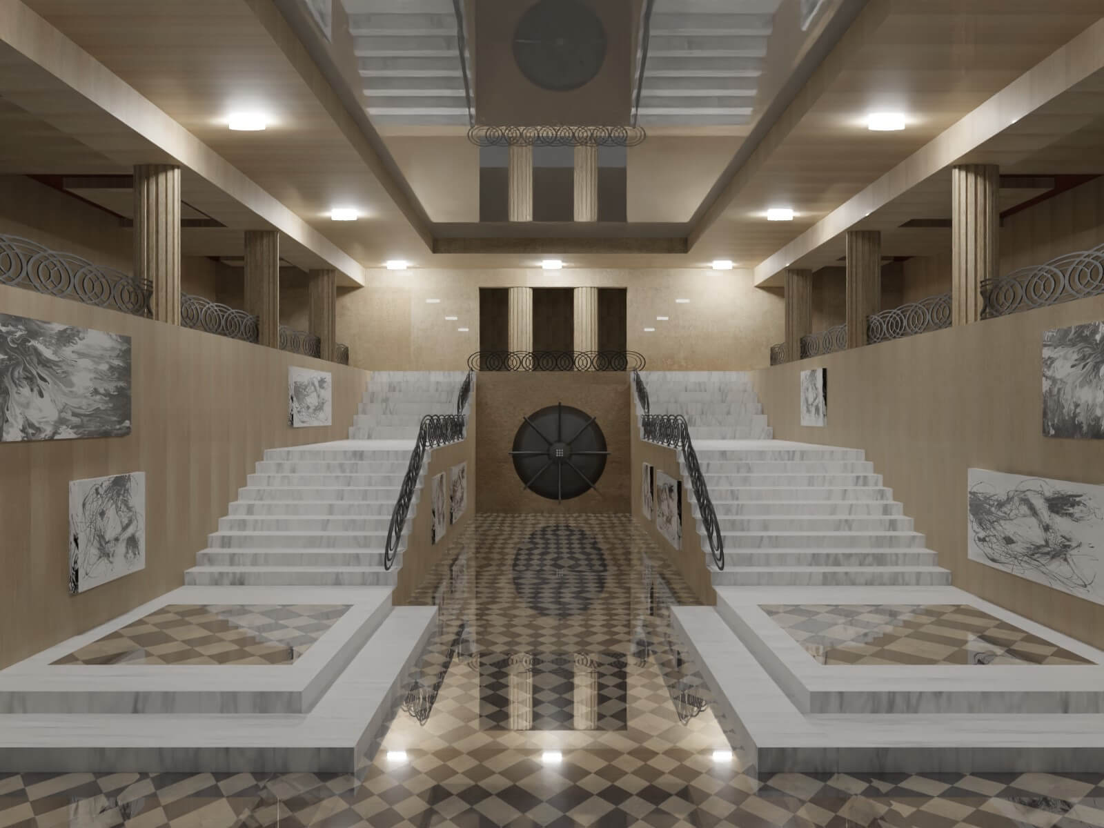 Interior of a Bank - 3D Model by Artemiy