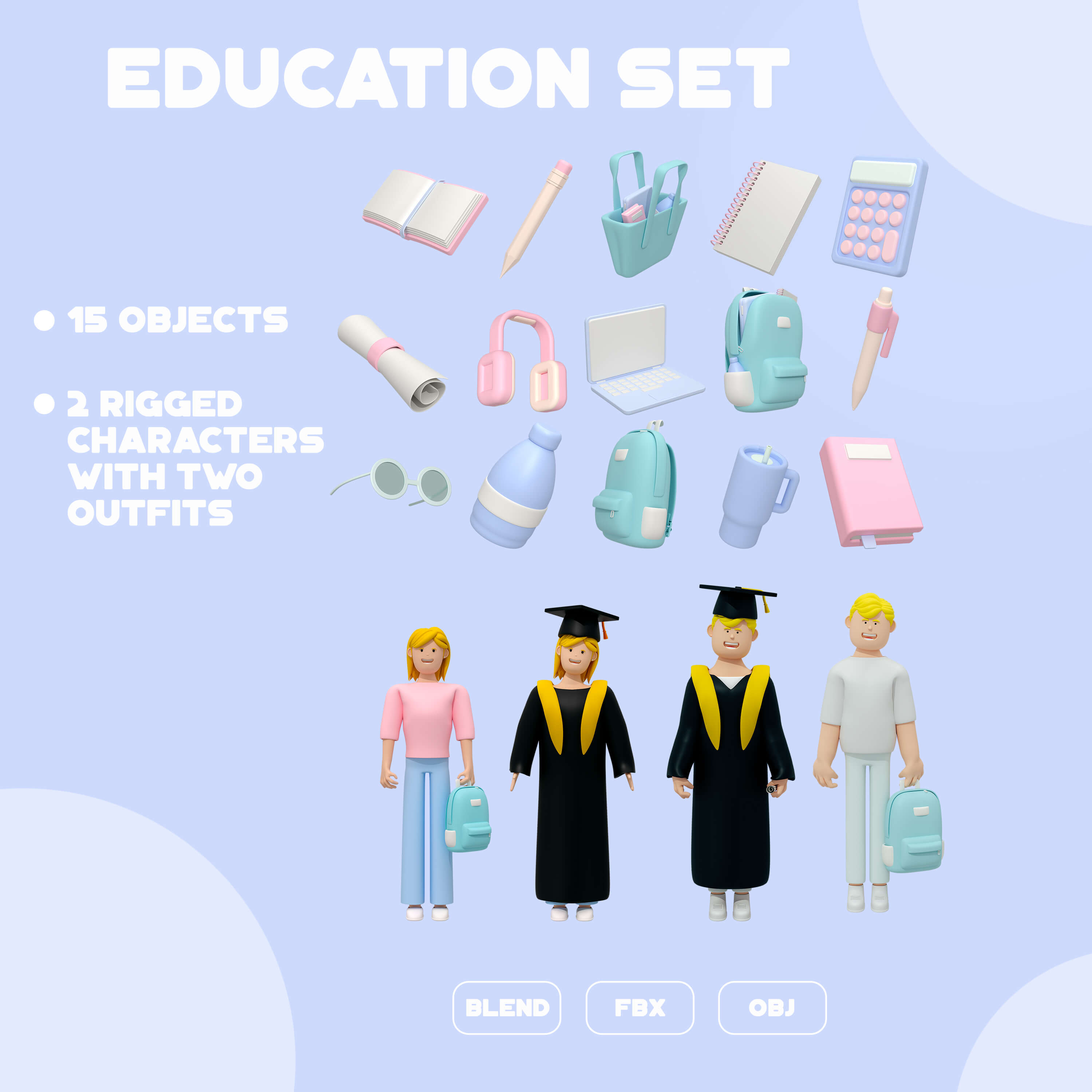 Education Set - 3D Model by artemvarnitsin