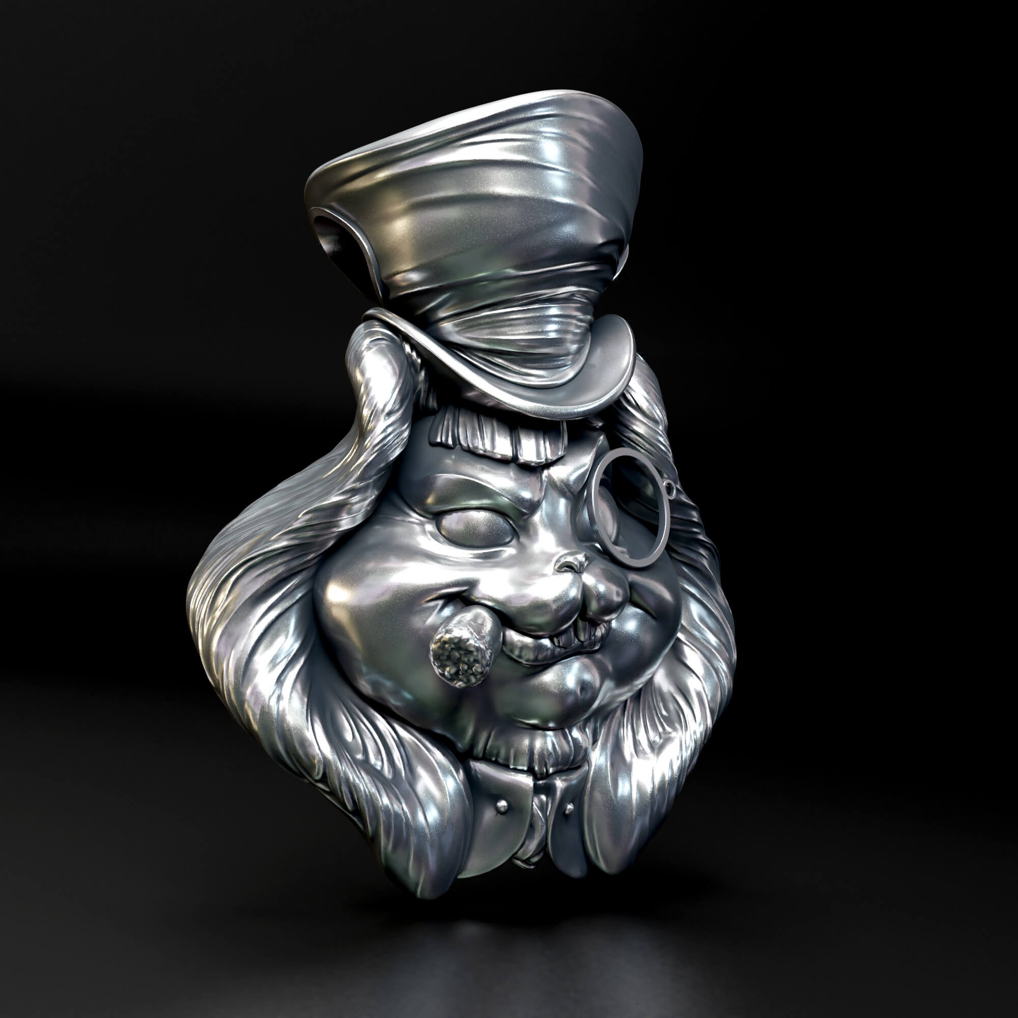 Hatters Rabbit Pendant - 3D Model by artgelo