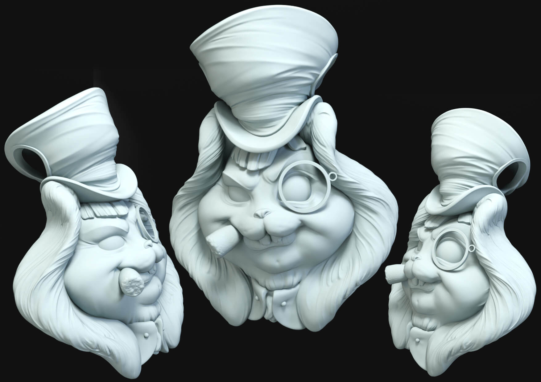 Hatters Rabbit Pendant - 3D Model by artgelo