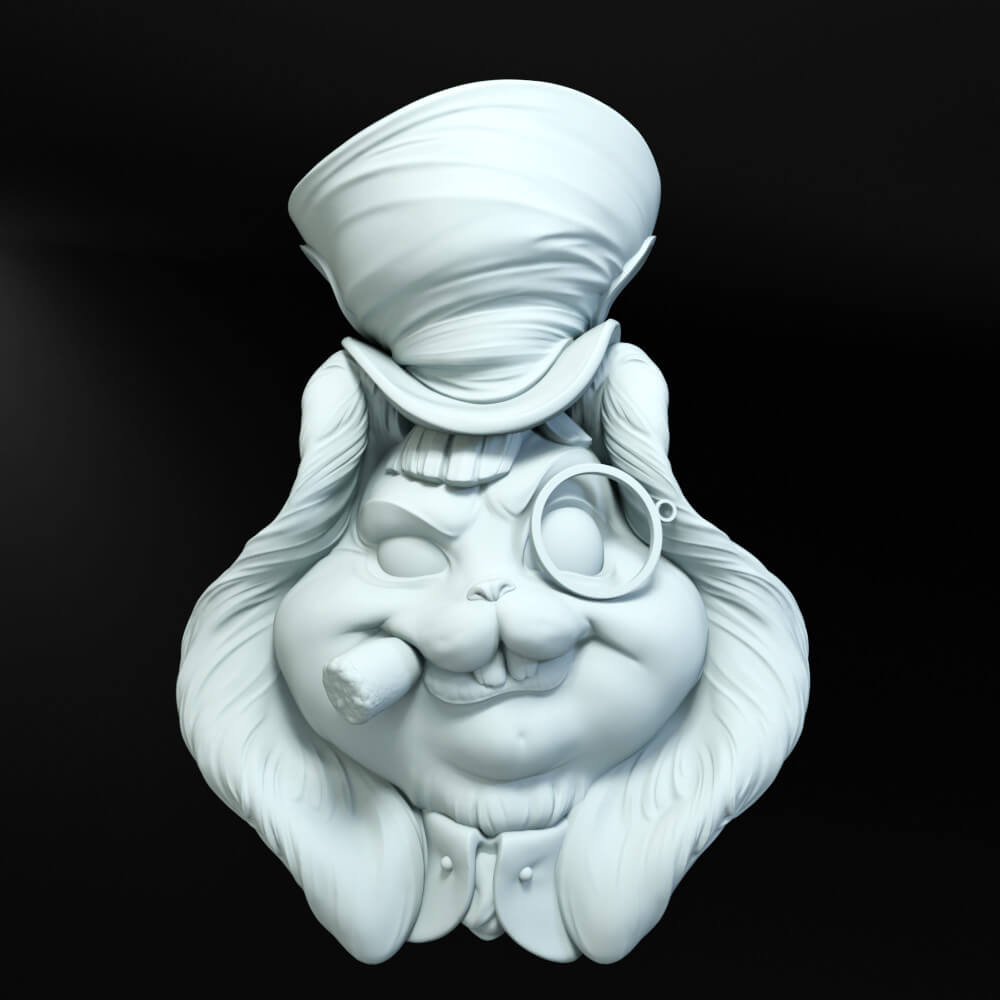 Hatters Rabbit Pendant - 3D Model by artgelo