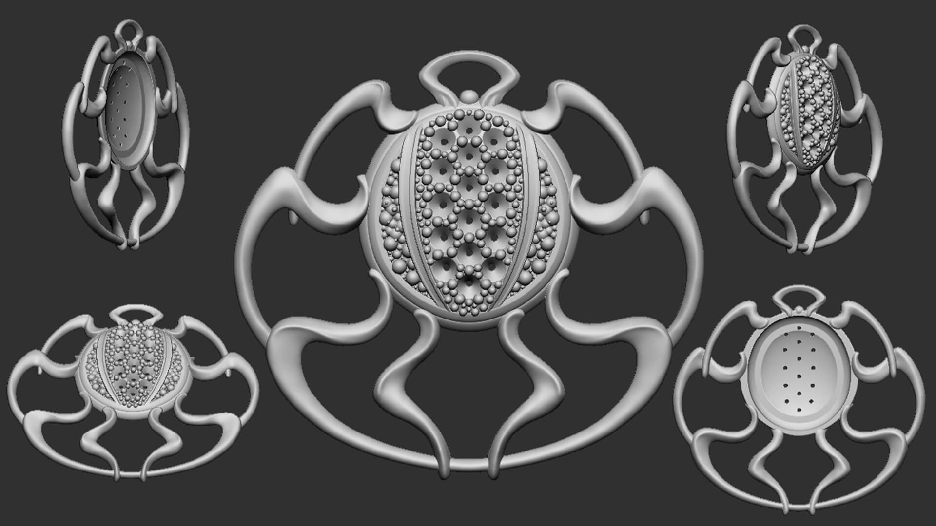 Gothic Spider Pendant - 3D Print Model by artgelo