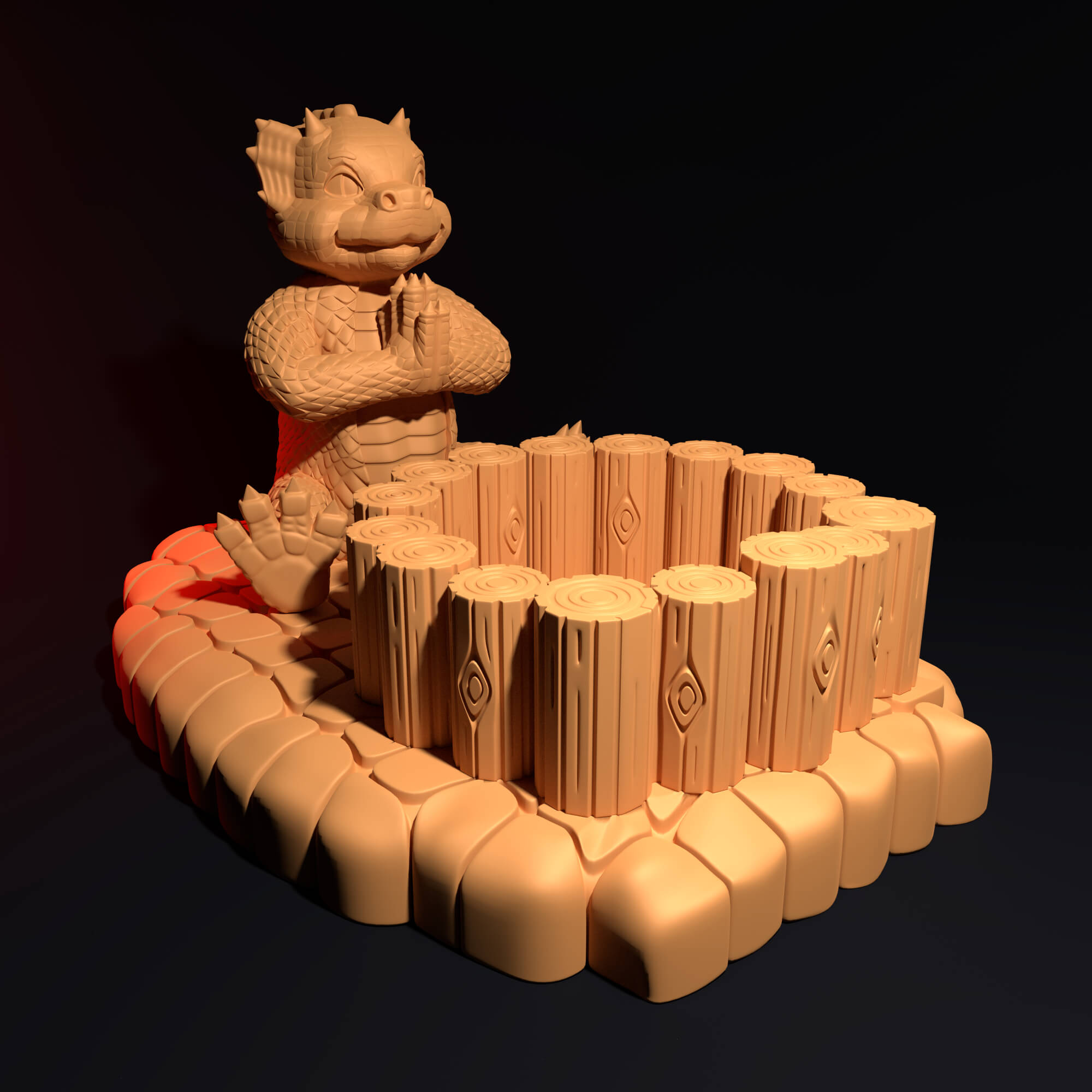 Dragon Candlestick - 3D Model by artgeorg