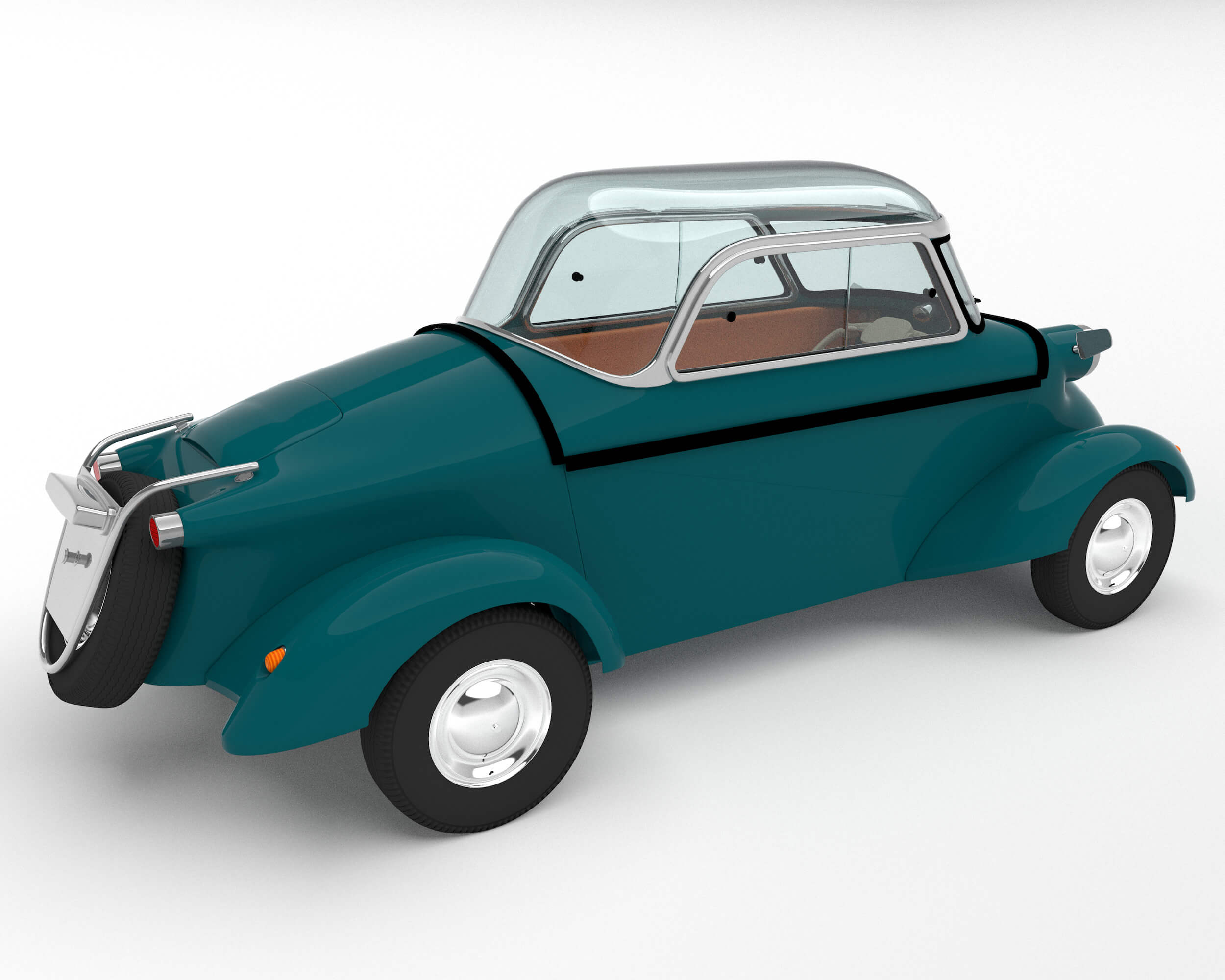 Small Electric Car Style 50S - 3D Model by artgeorg