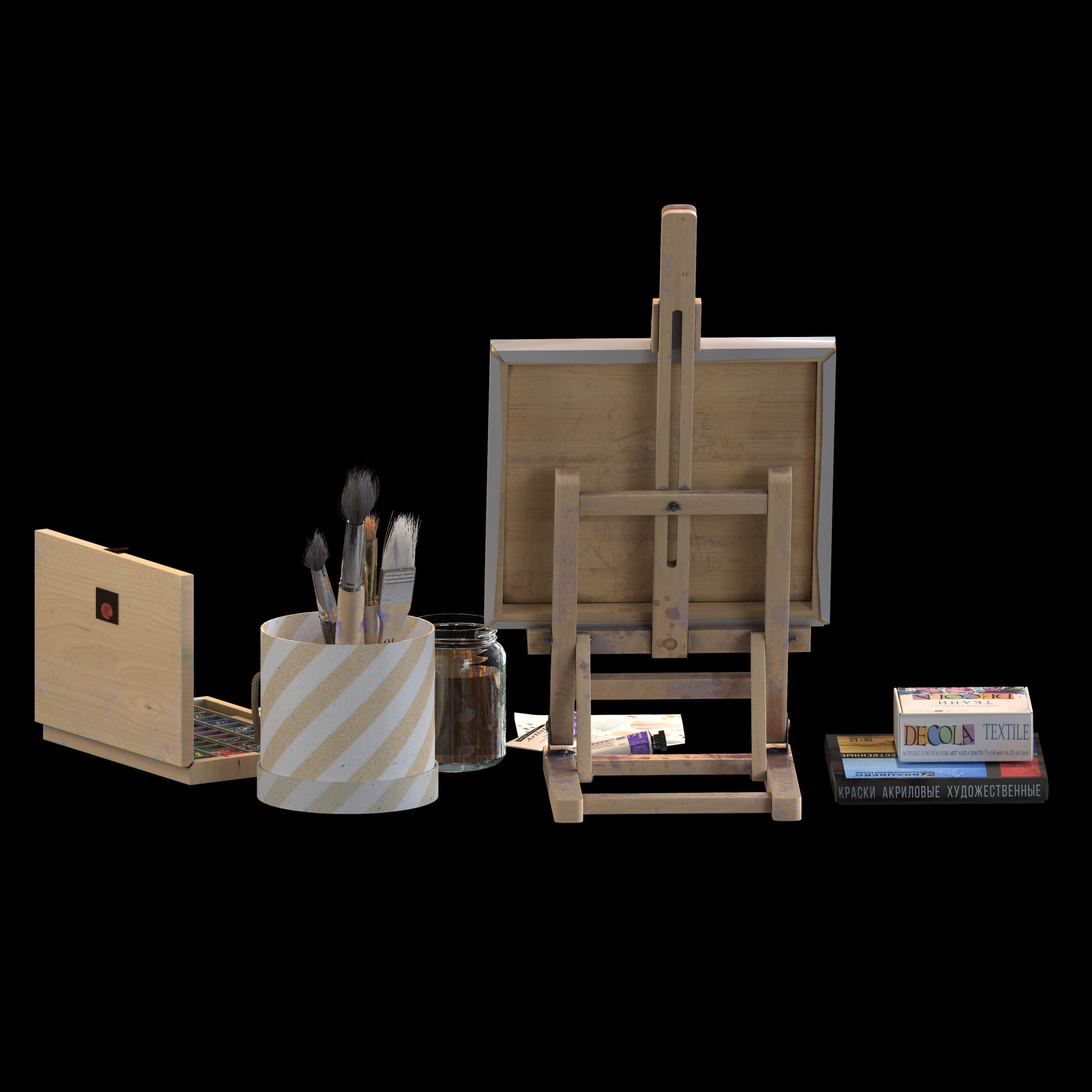 Artist Set 04 - 3D Model by ArtInt3d