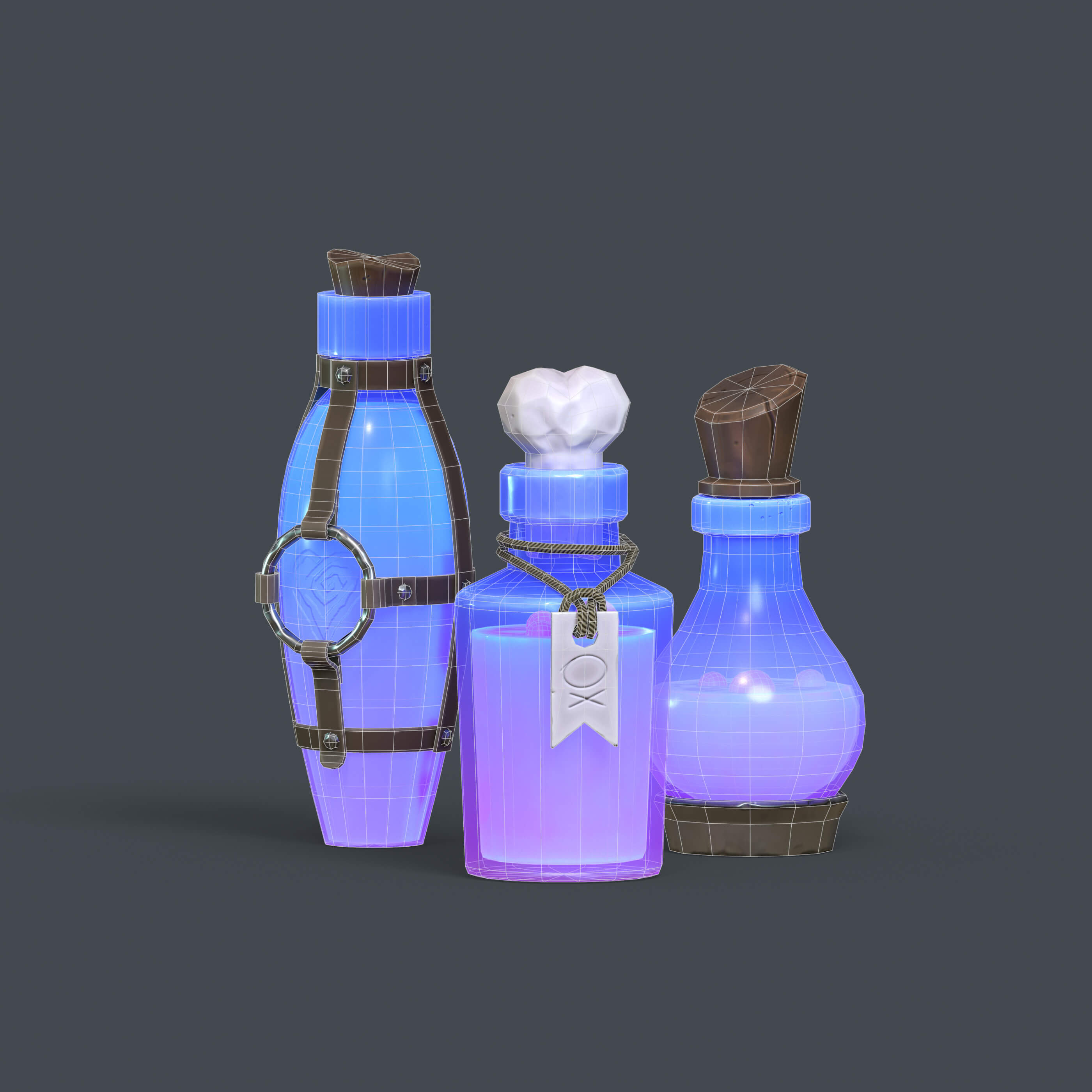 Magic Potions - 3D Model by ArtInt3d