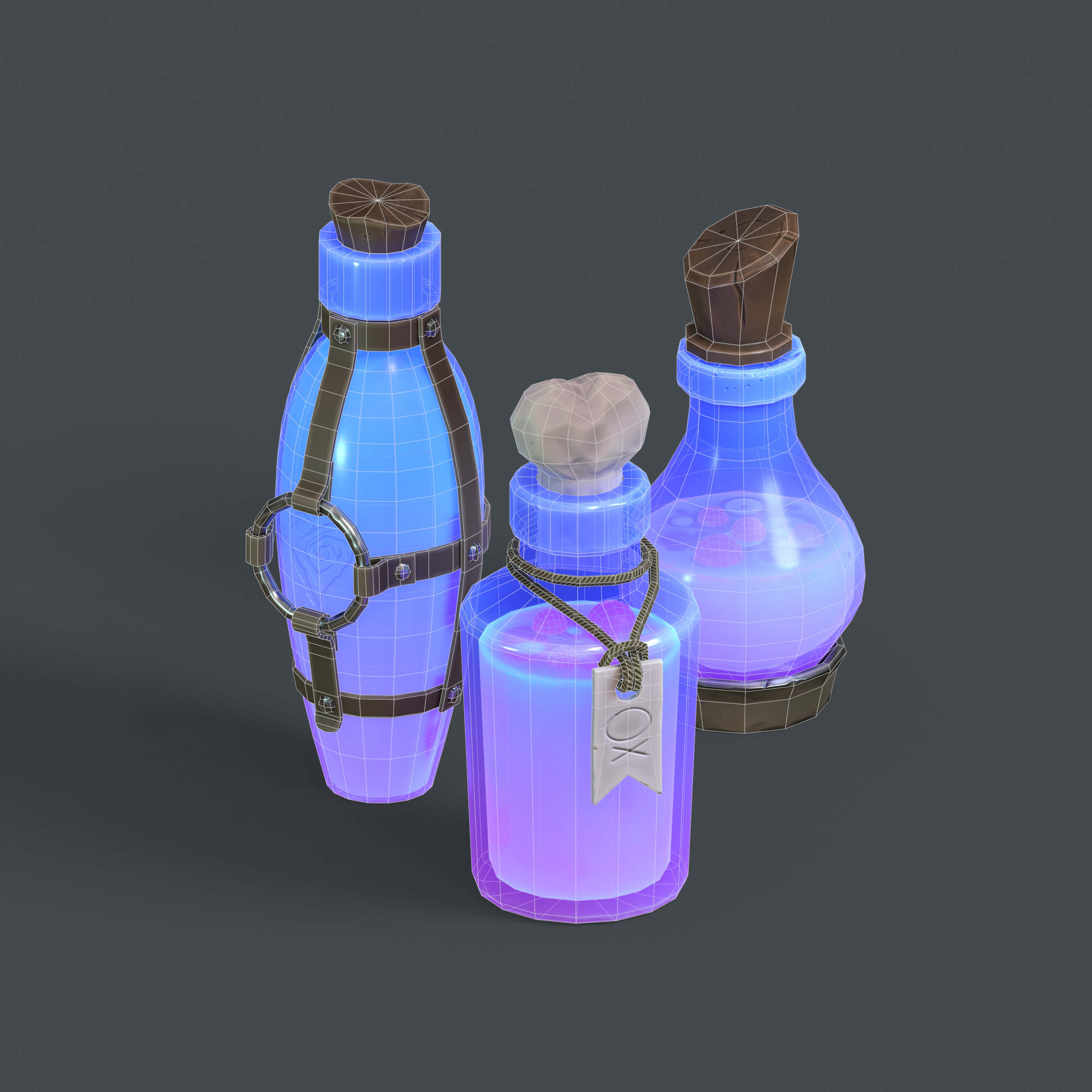 Magic Potions - 3D Model by ArtInt3d