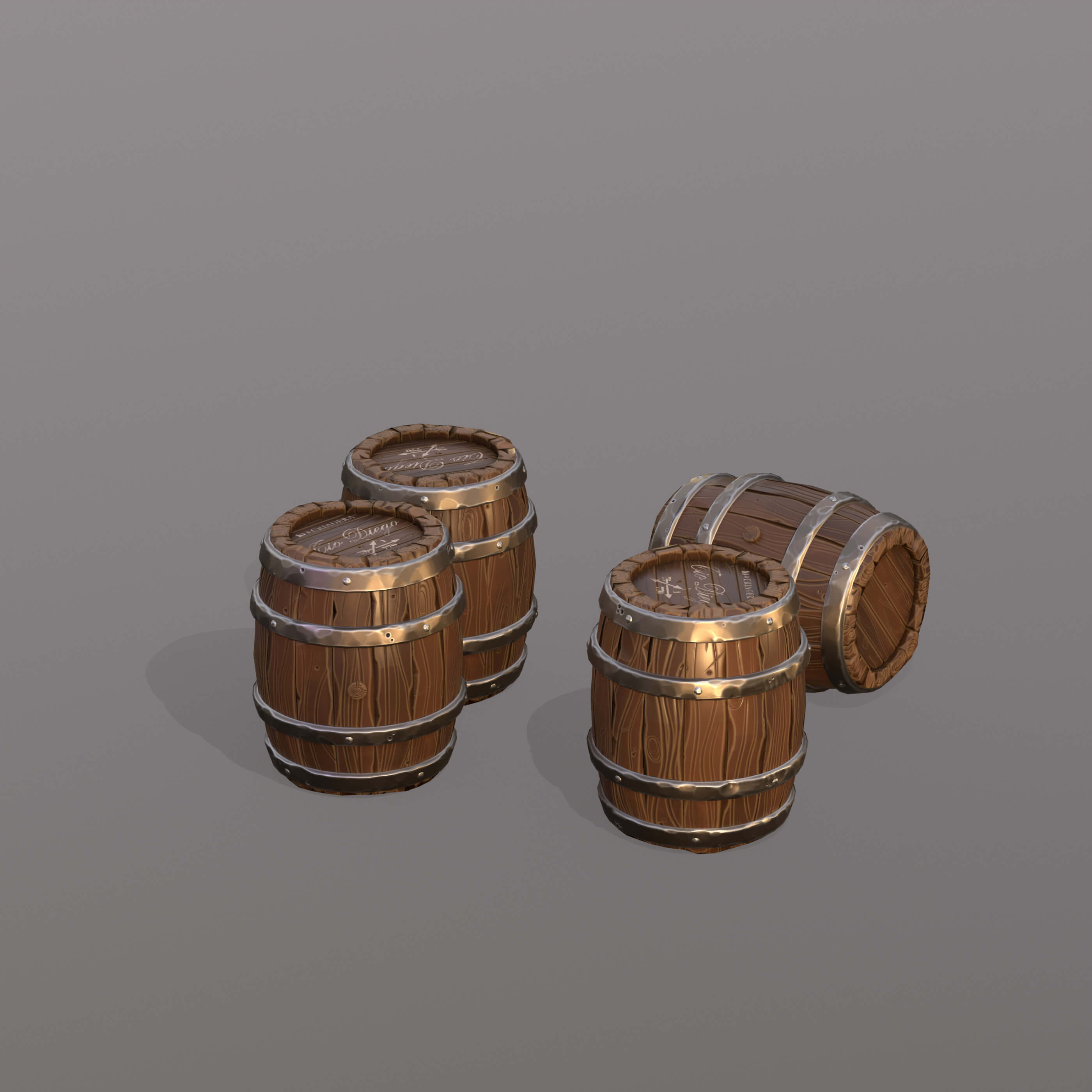 Stylized Barrel - 3D Model by ArtInt3d