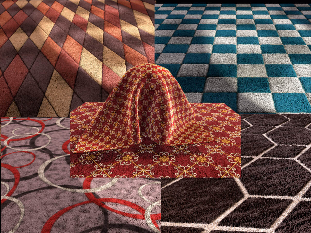 Set of Five Carpet PBR Texture by artist_sush