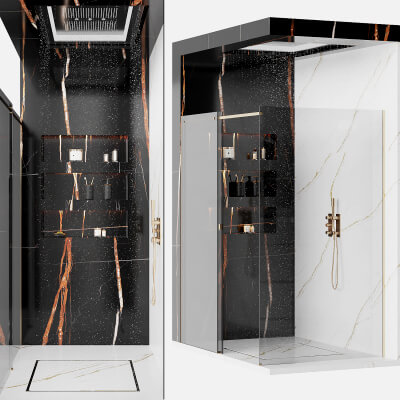 Shower Partition SET-1 3D Model by ArtNuvo