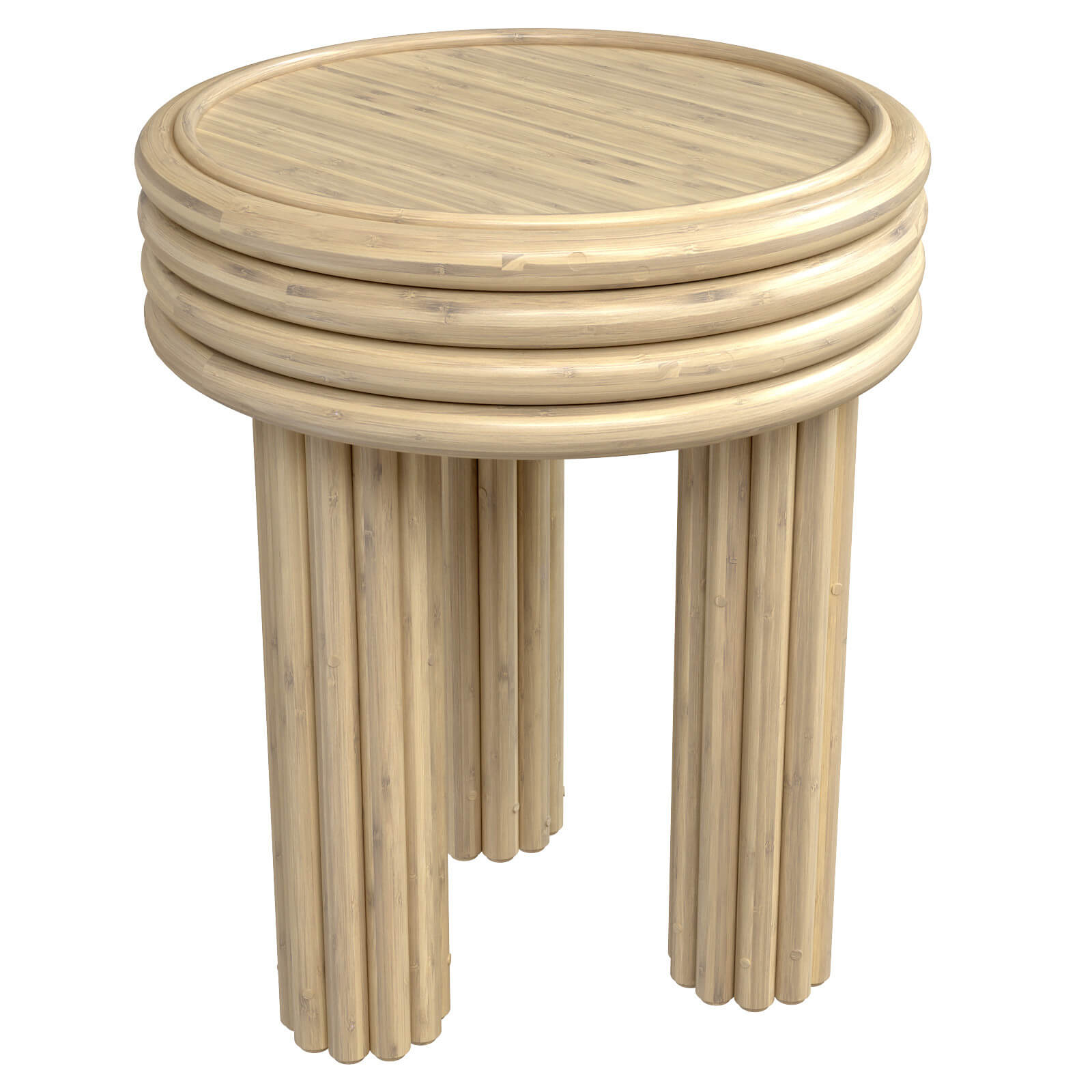 Bamboo Round Claude Side Table - 3D Model by artpolka