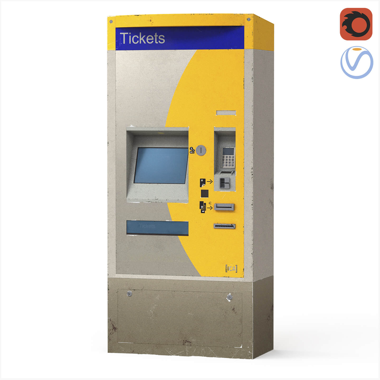 Biletomat Ticket Validation Card Payment Machine Aged - 3D Model by ...