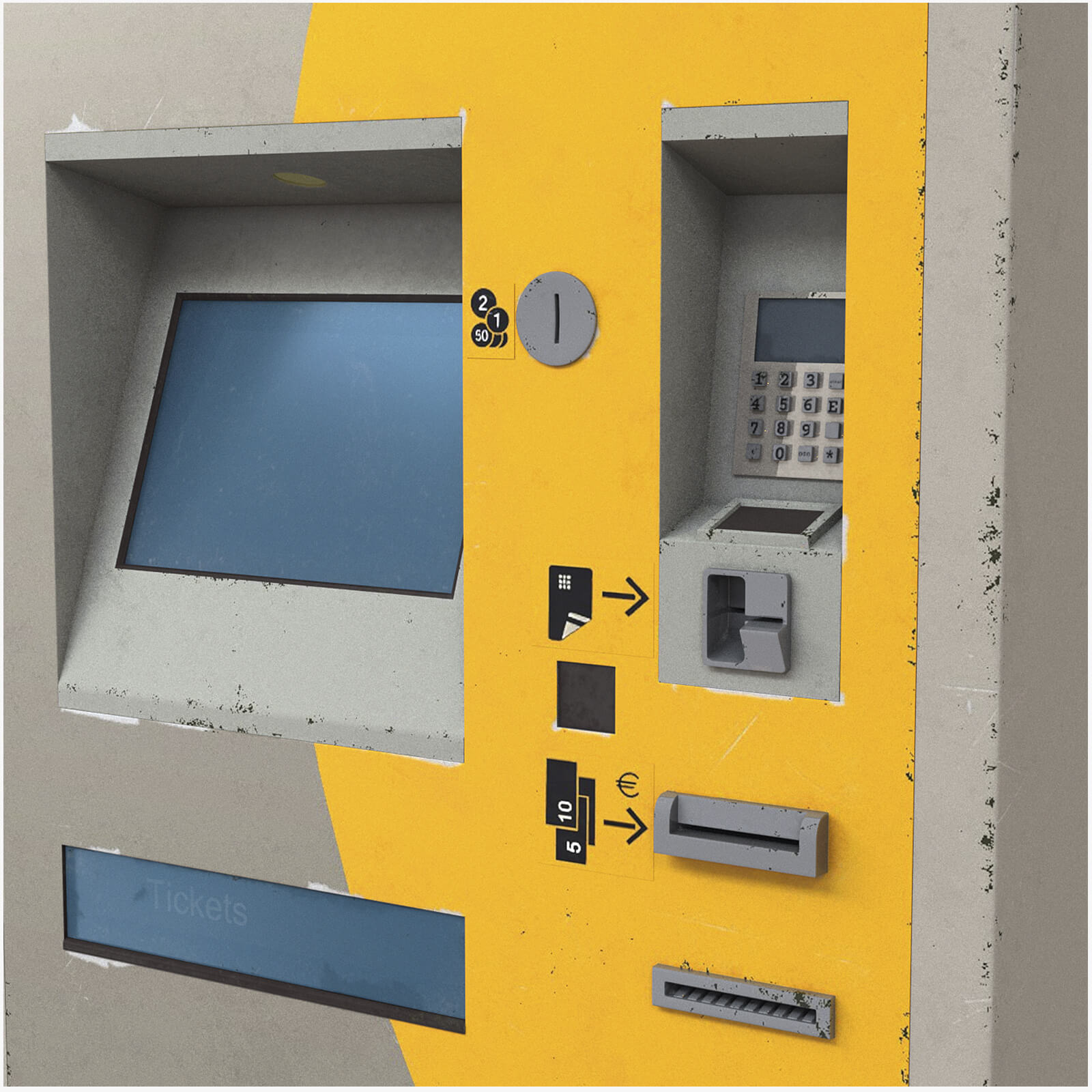 Biletomat Ticket Validation Card Payment Machine Aged - 3D Model by ...