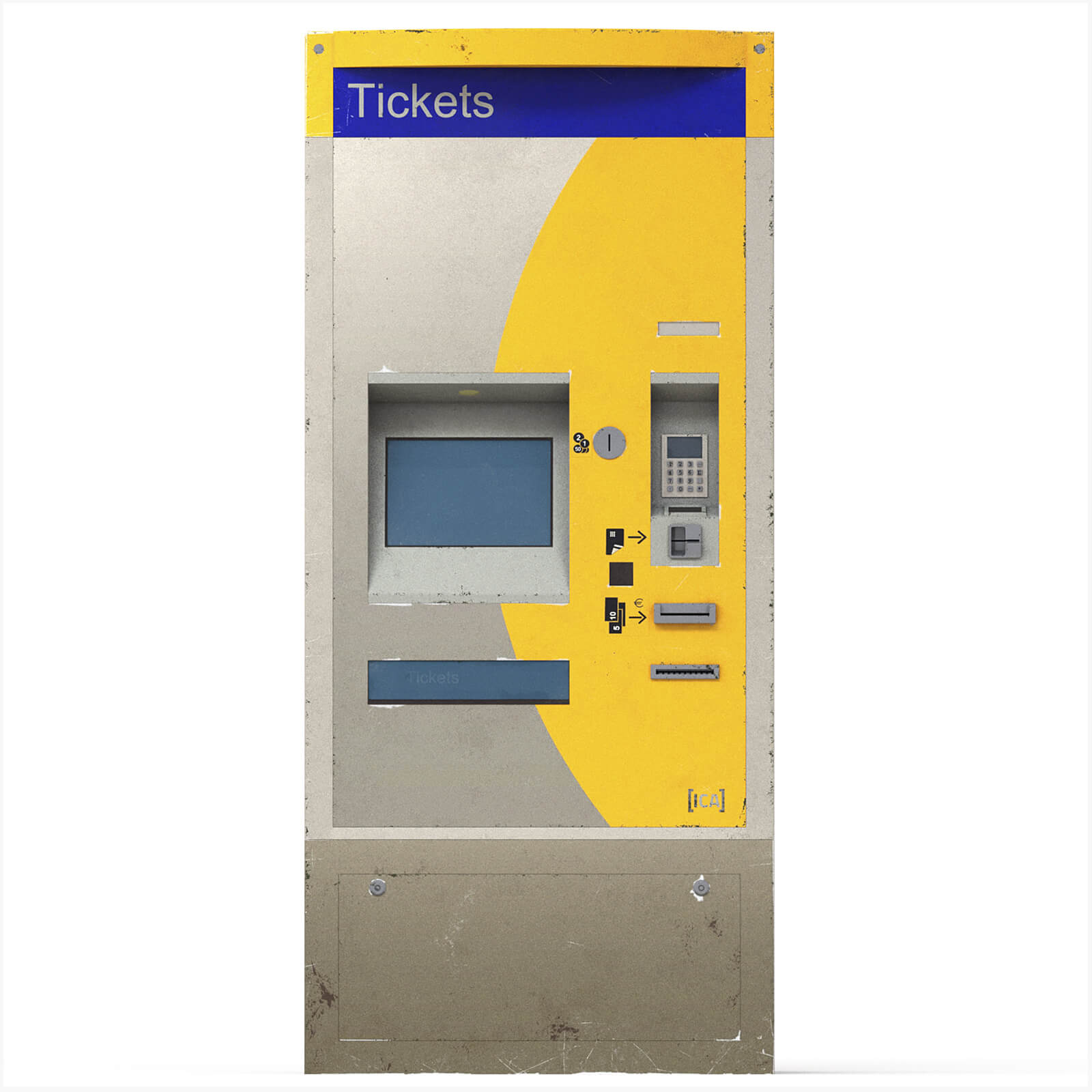 Biletomat Ticket Validation Card Payment Machine Aged - 3D Model by ...