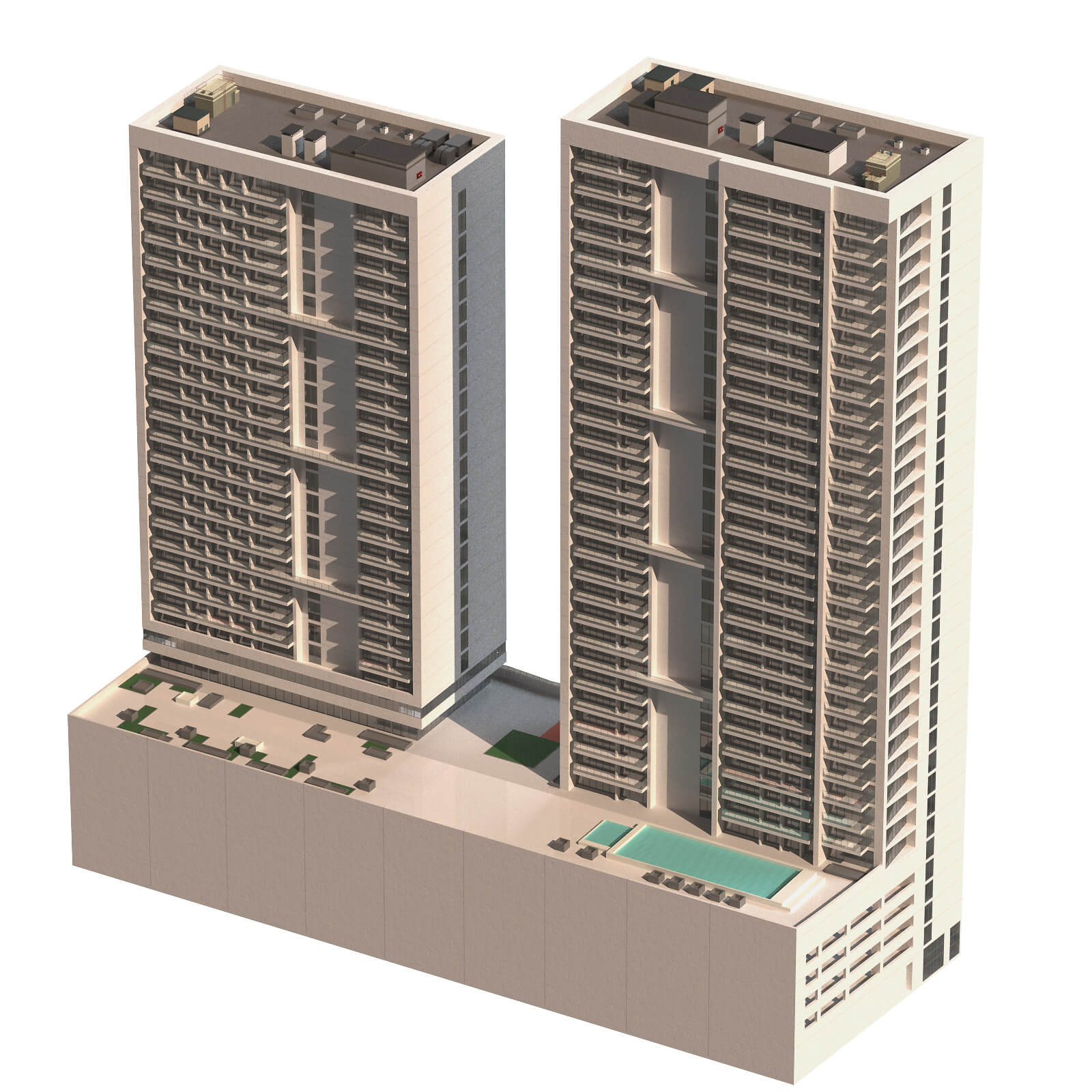 Bloom Heights Tower in Jumeirah Village Circle Dubai - 3D Model by artpolka