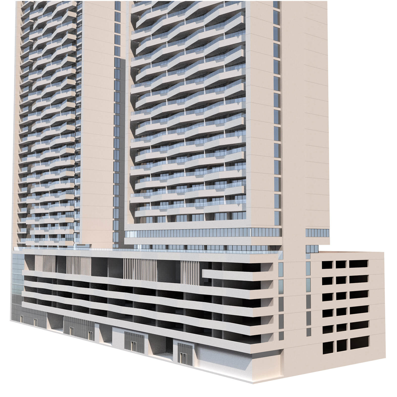 Bloom Heights Tower in Jumeirah Village Circle Dubai - 3D Model by artpolka