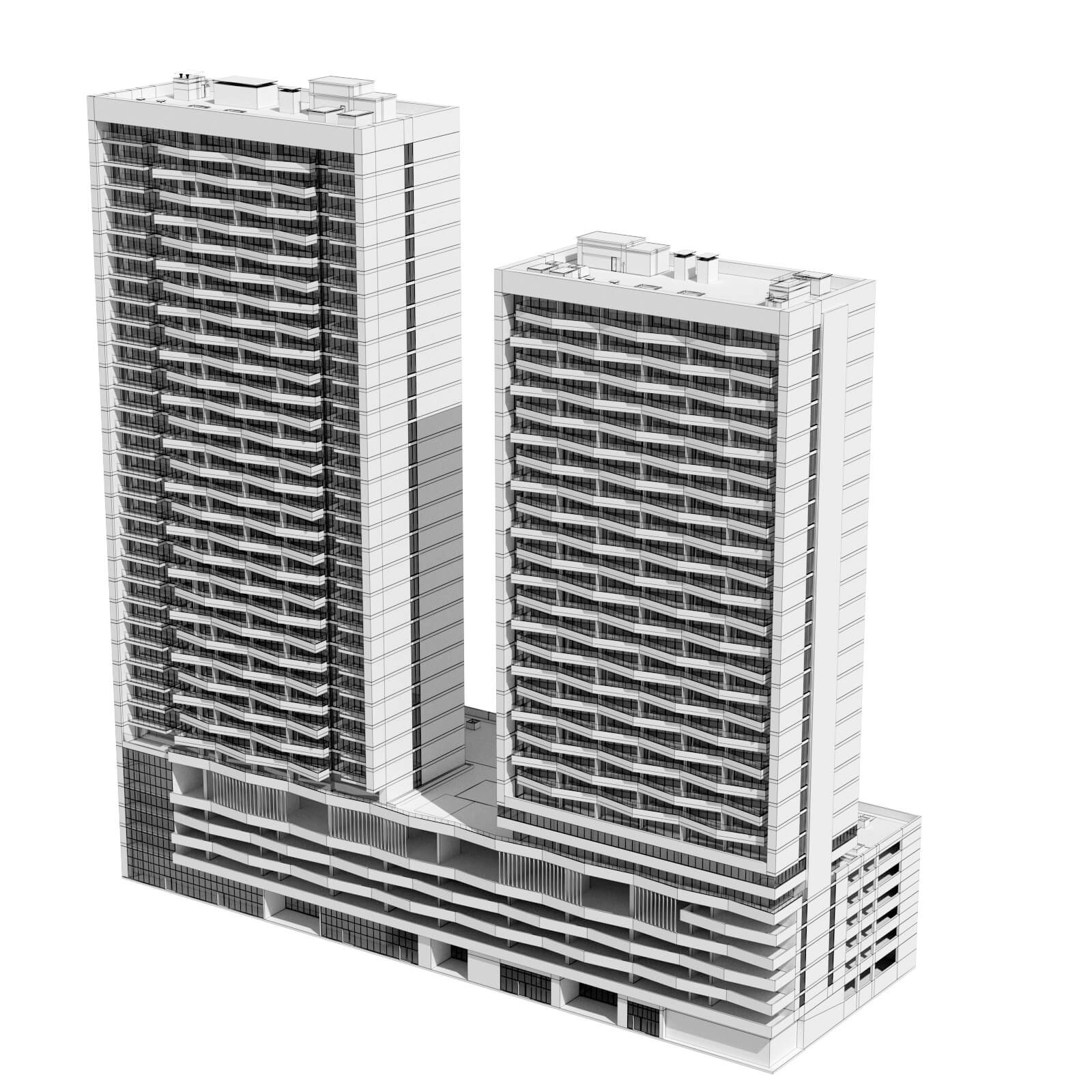 Bloom Heights Tower in Jumeirah Village Circle Dubai - 3D Model by artpolka