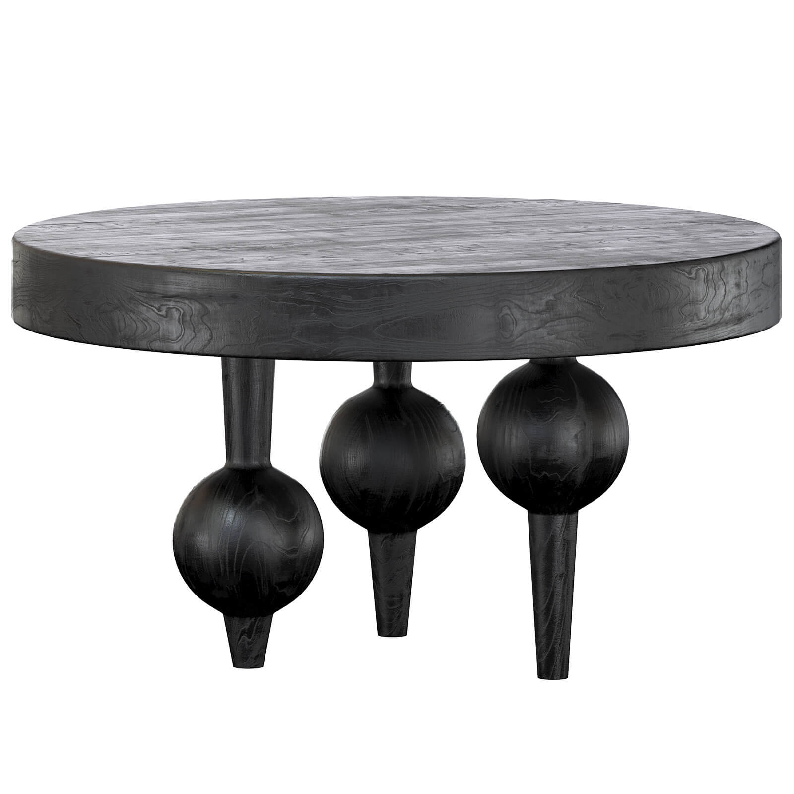 Bois Blanc Dining Table Mango Spherical Legs - 3D Model by artpolka