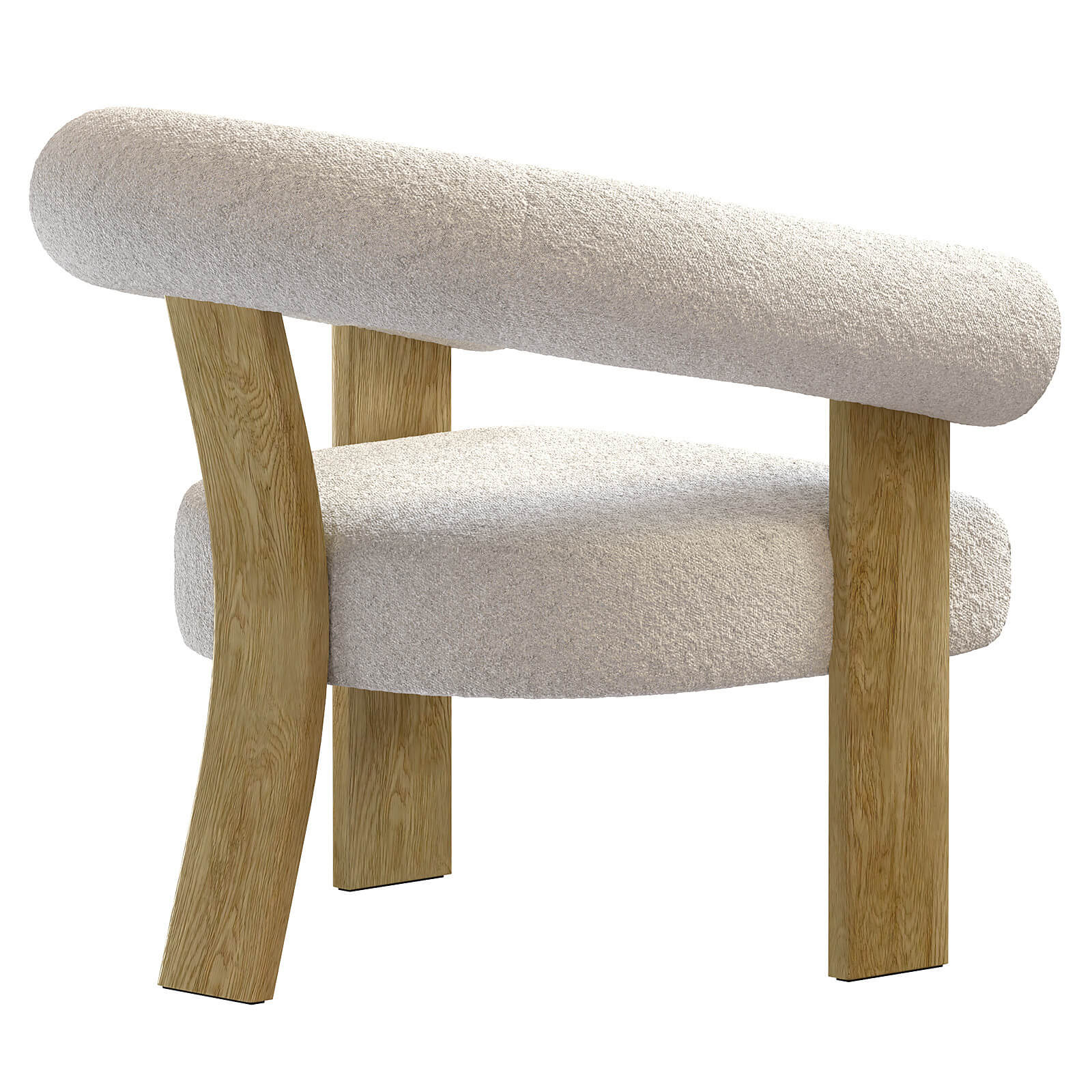 Boucle Curved Armchair Life Interiors - 3D Model by artpolka