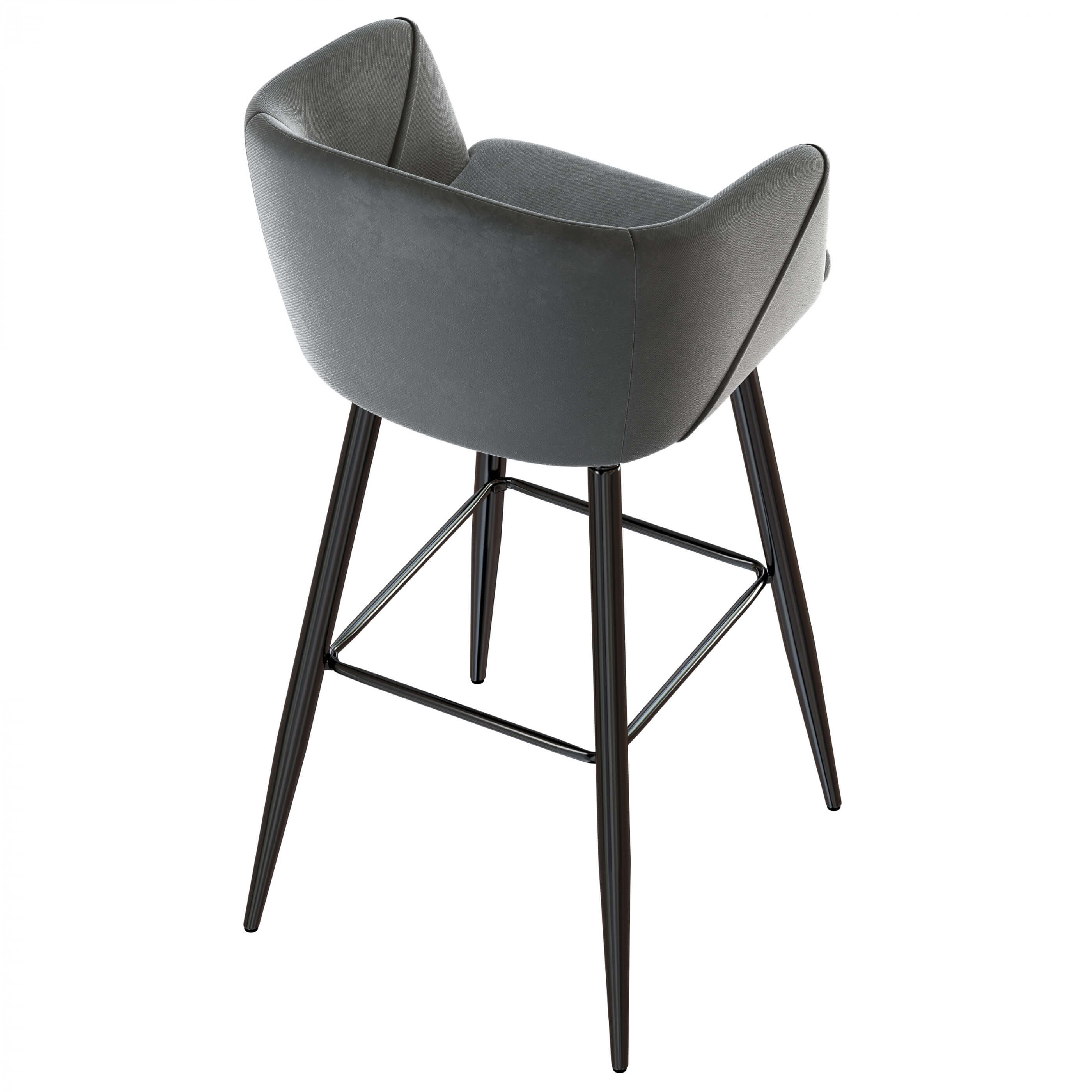 Braxton Upholstered Velvet Counter Bar Stool - 3D Model by artpolka