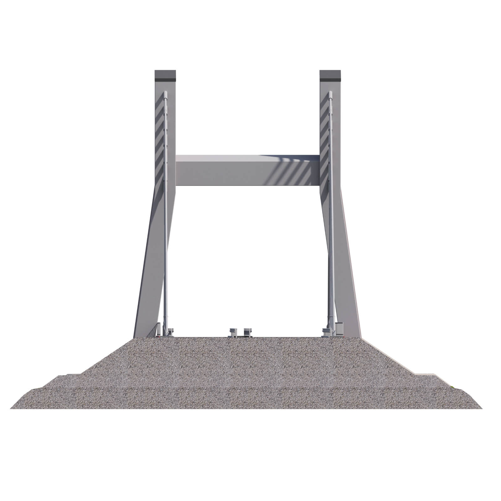Bridge Span with a Suspension Structure and One Supporting - 3D Model ...