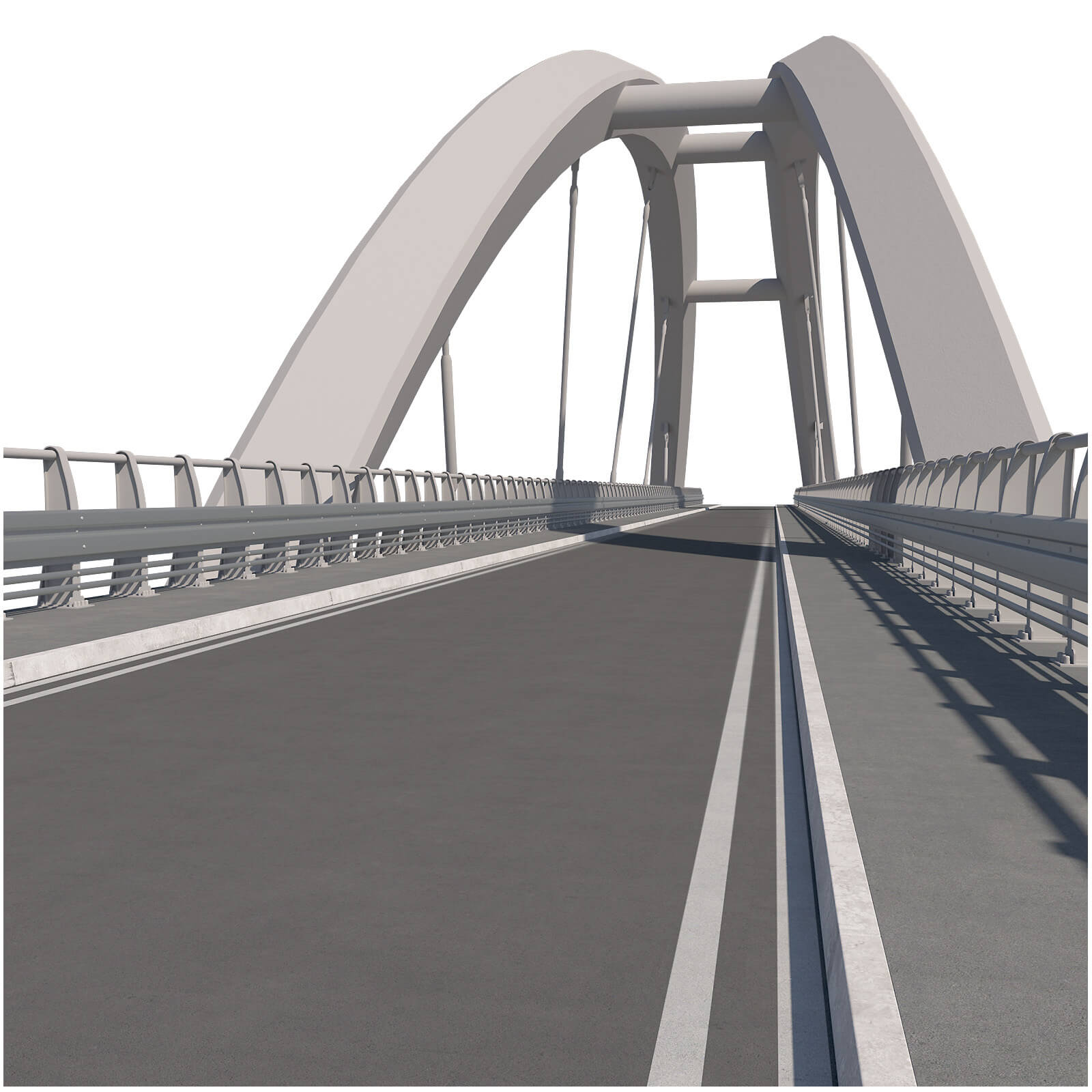 Cable-Stayed Suspension Bridge With Arch Structure 3D Model by artpolka