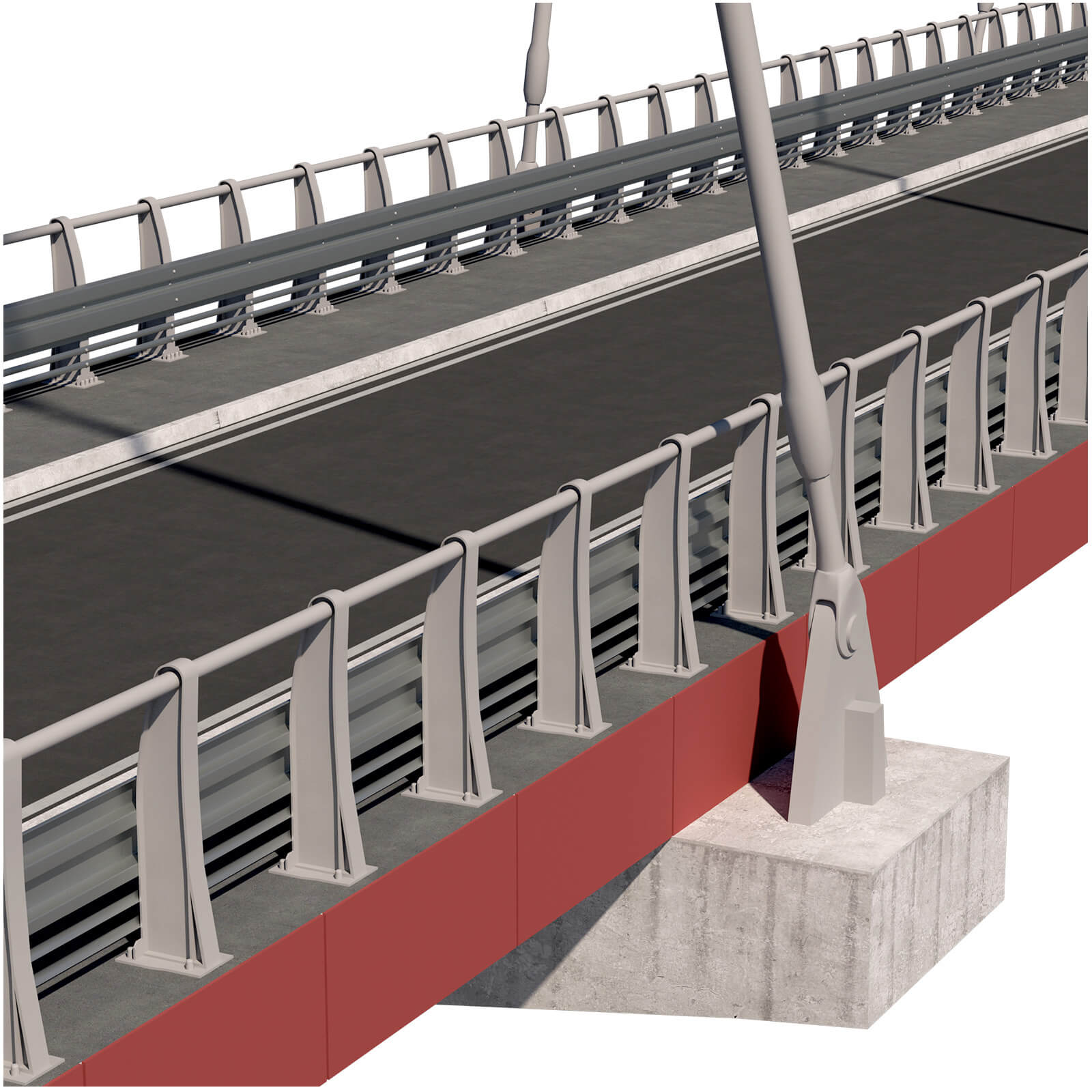 Cable-Stayed Suspension Bridge With Arch Structure 3D Model by artpolka