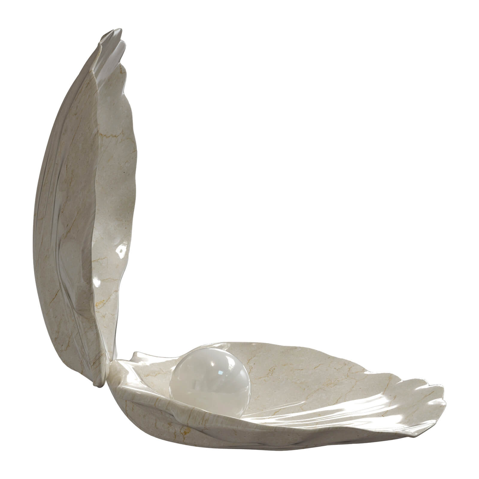 Ceramic Decor Sea Shell With Pearl - 3D Model by artpolka