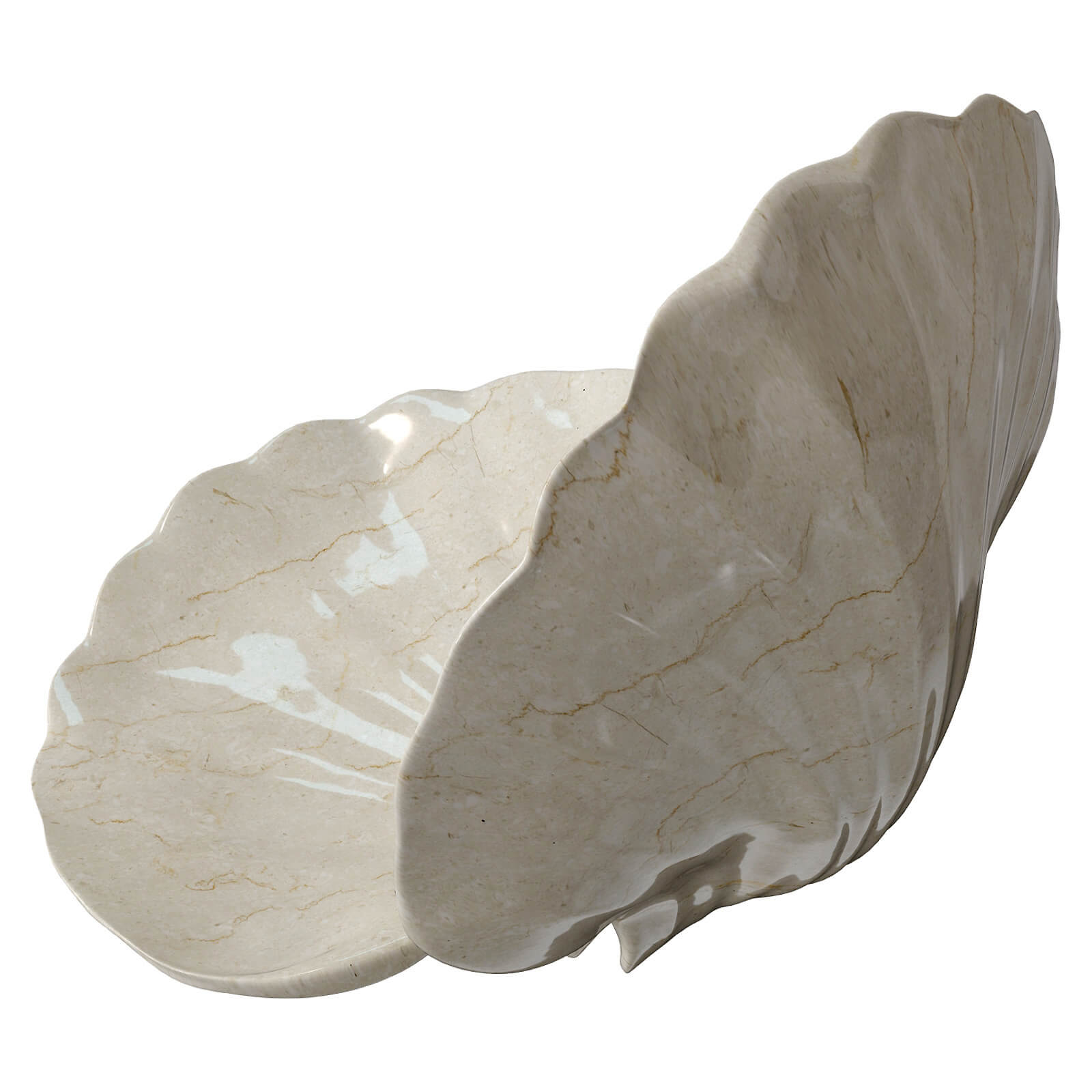 Ceramic Decor Sea Shell With Pearl - 3D Model by artpolka