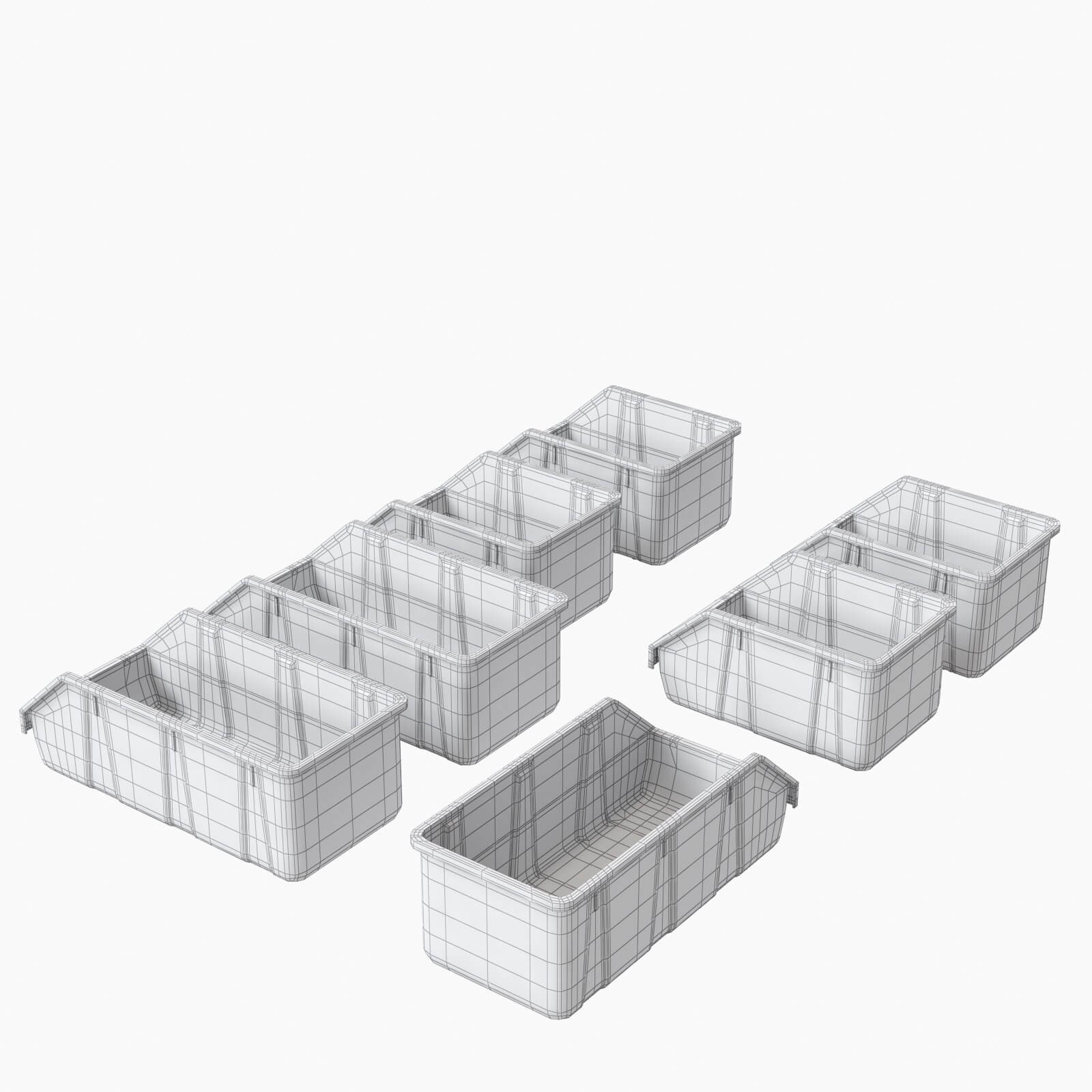 Colored Plastic Boxes For Parts - 3D Model by artpolka