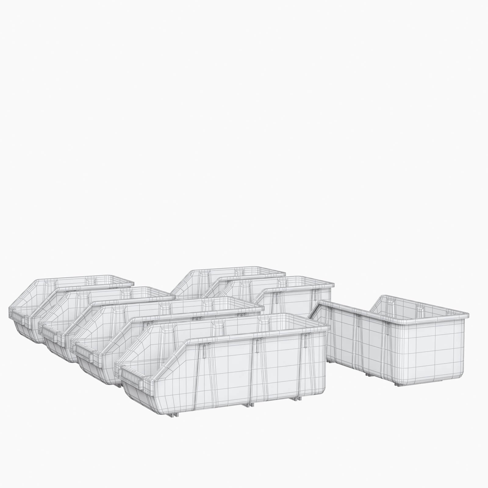 Colored Plastic Boxes For Parts - 3D Model by artpolka