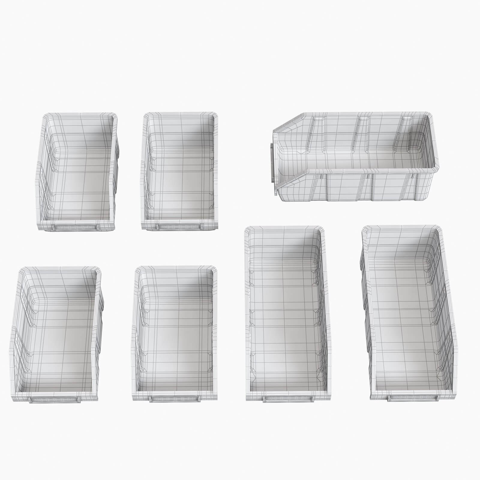 Colored Plastic Boxes For Parts - 3D Model by artpolka