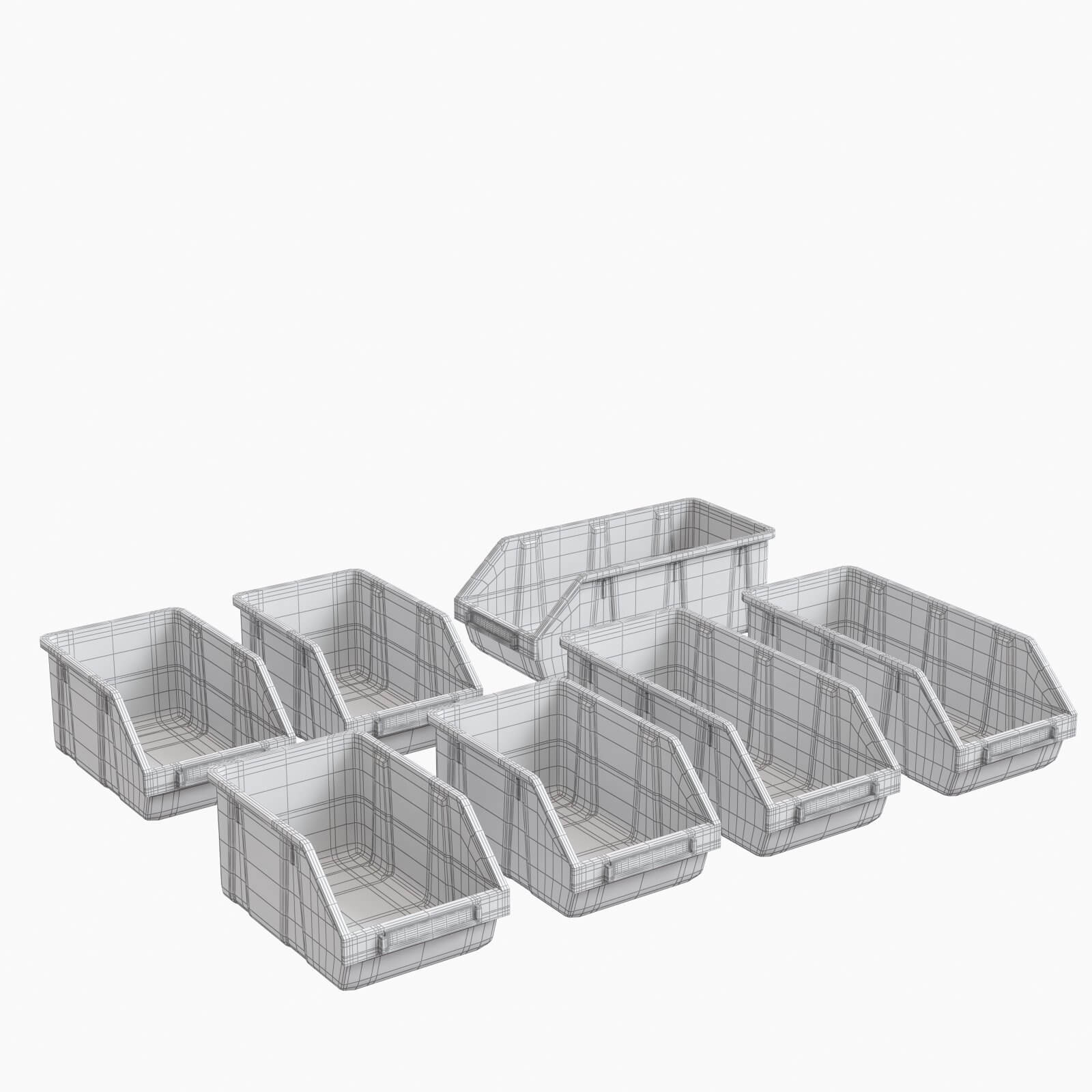 Colored Plastic Boxes For Parts - 3D Model by artpolka